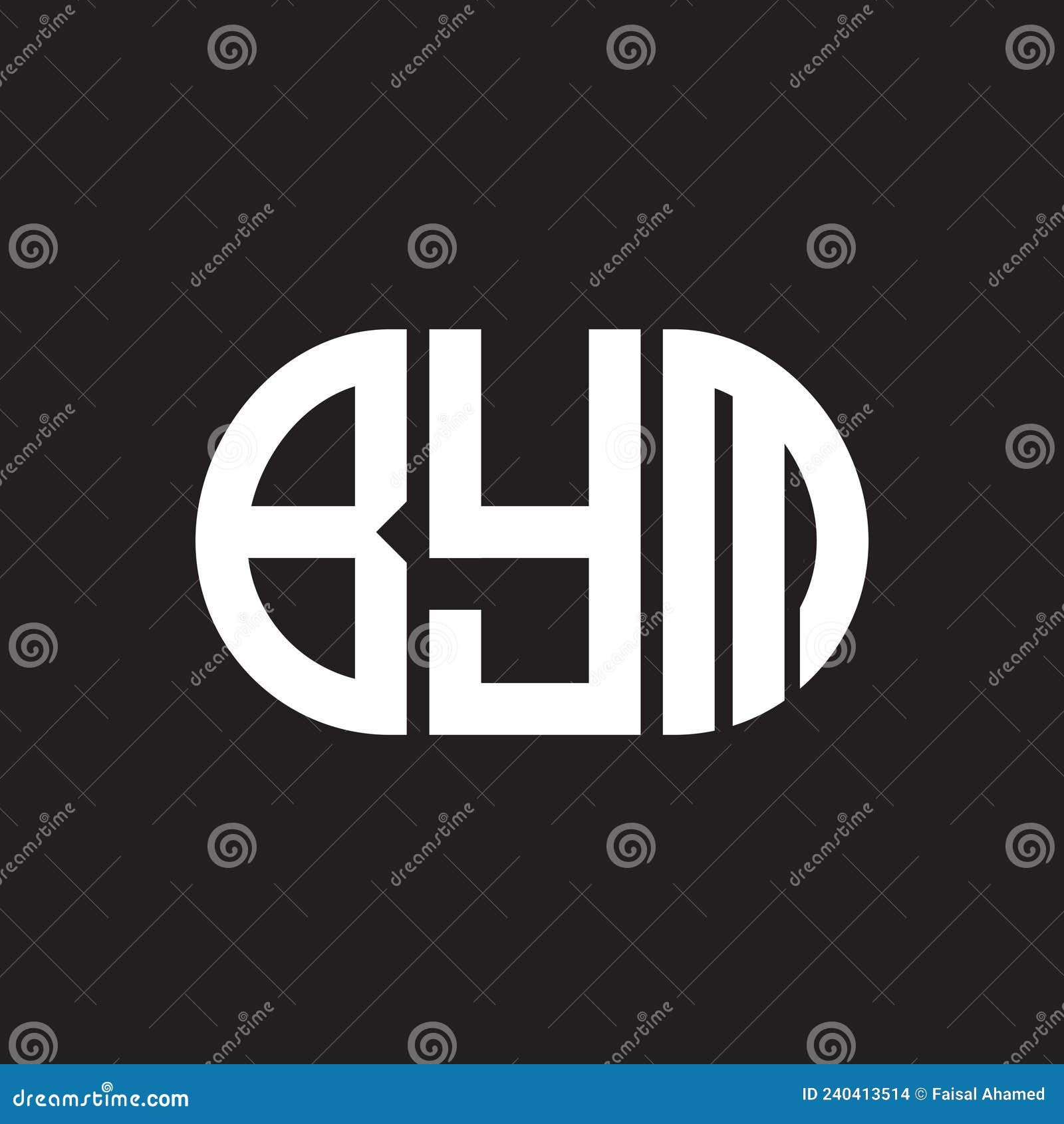 BYM Letter Logo Design on Black Background. BYM Stock Vector ...