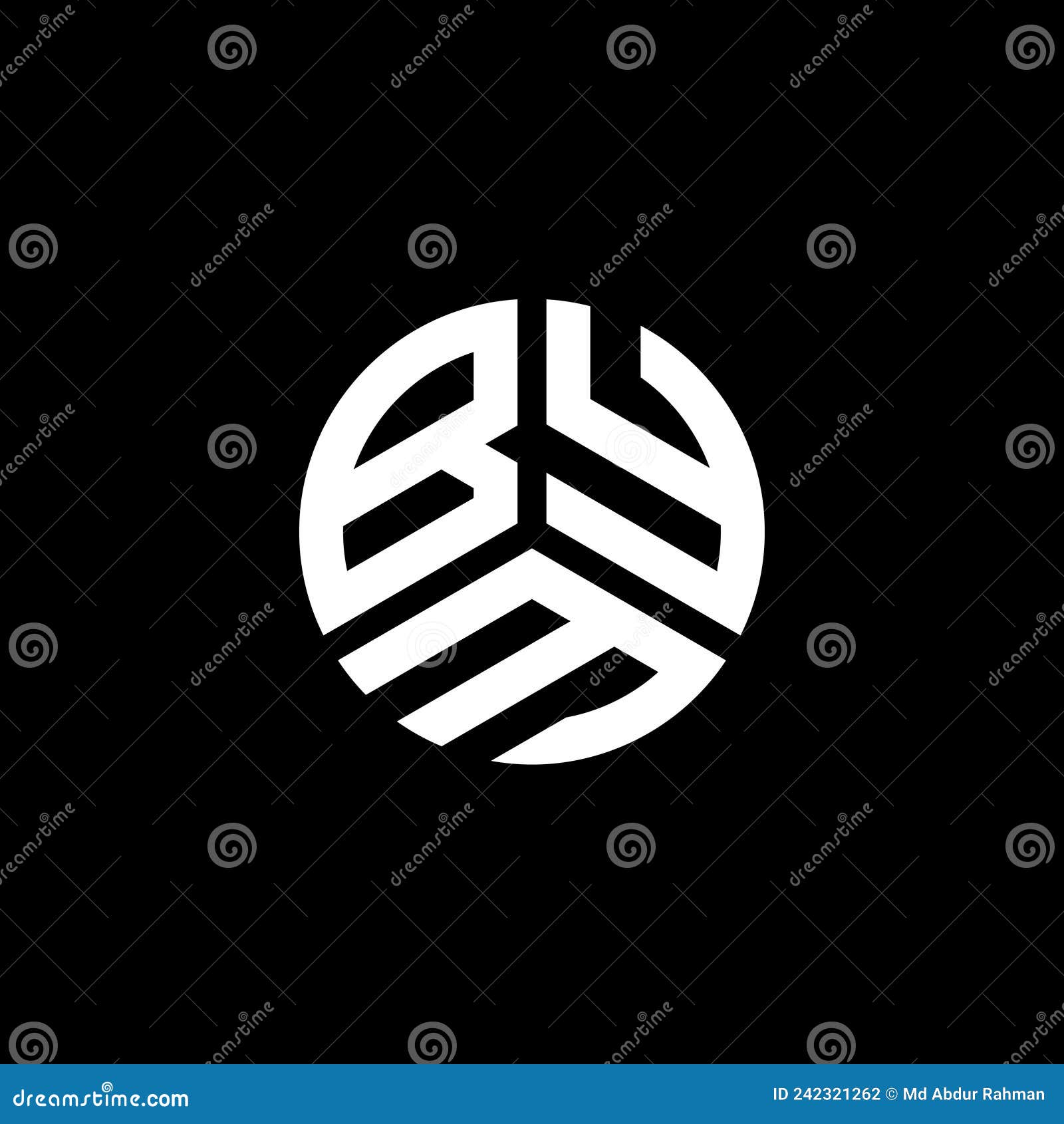 BYM Letter Logo Design on White Background. BYM Creative Initials ...