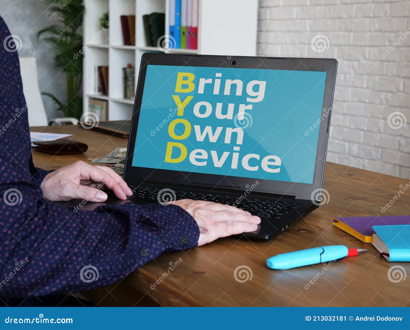 BYOD Bring Your Own Device is Shown on the Photo Using the Text Stock ...