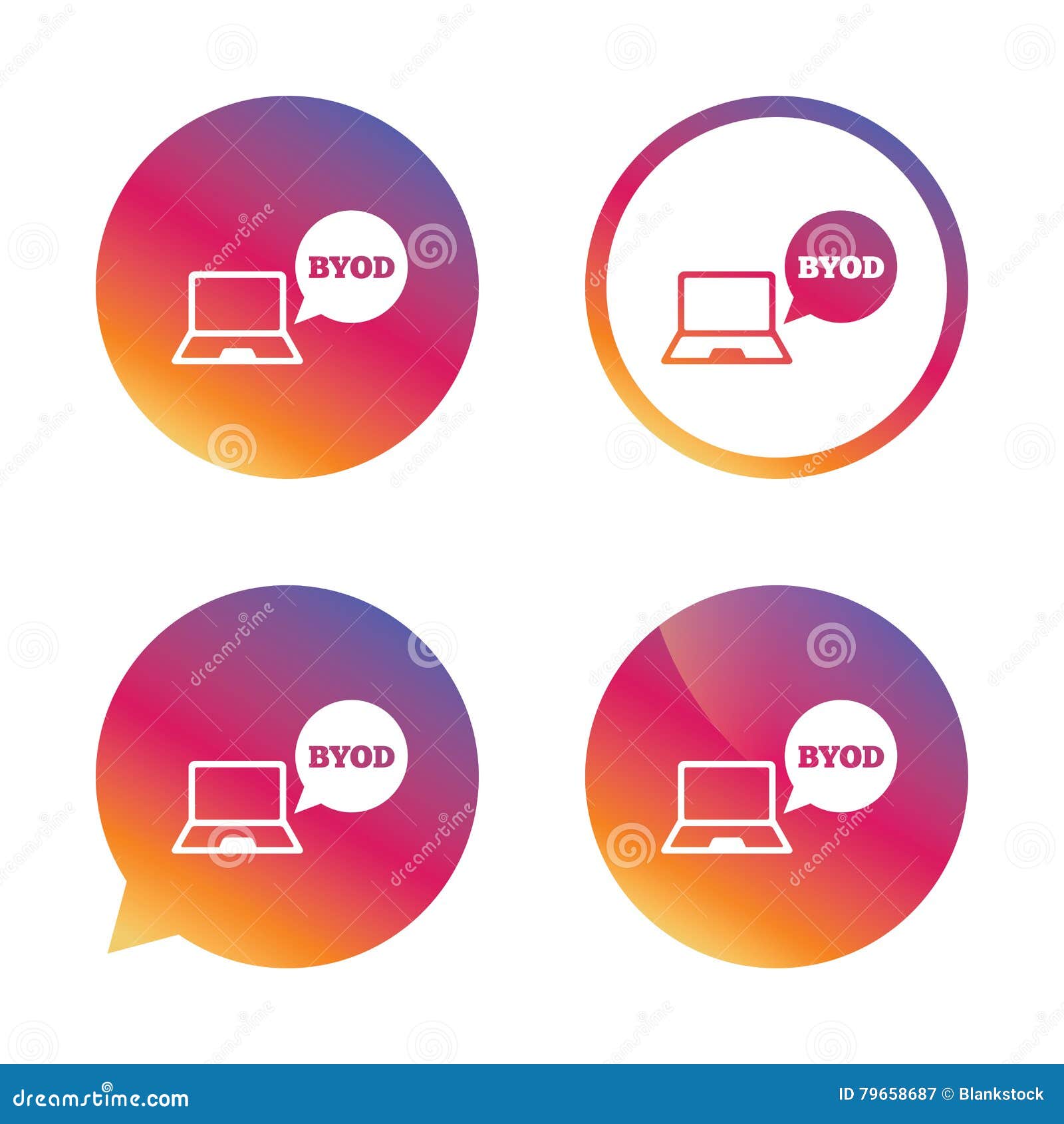 BYOD Sign Icon. Bring Your Own Device Symbol Stock Vector ...