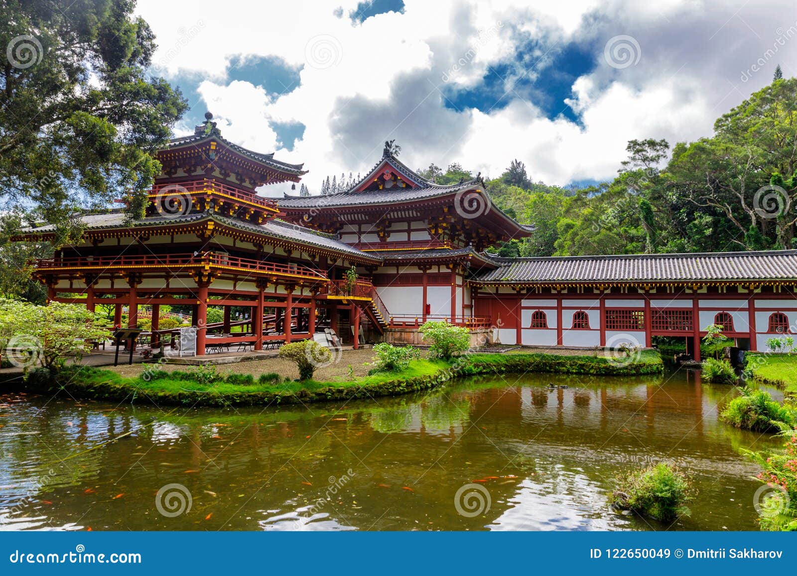 Byodo-in Japanese Temple with a Pond in Front, Oahu Island Stock Image ... Byodo-in Japanese Temple with a Pond in Front, Oahu Island Stock Image ...