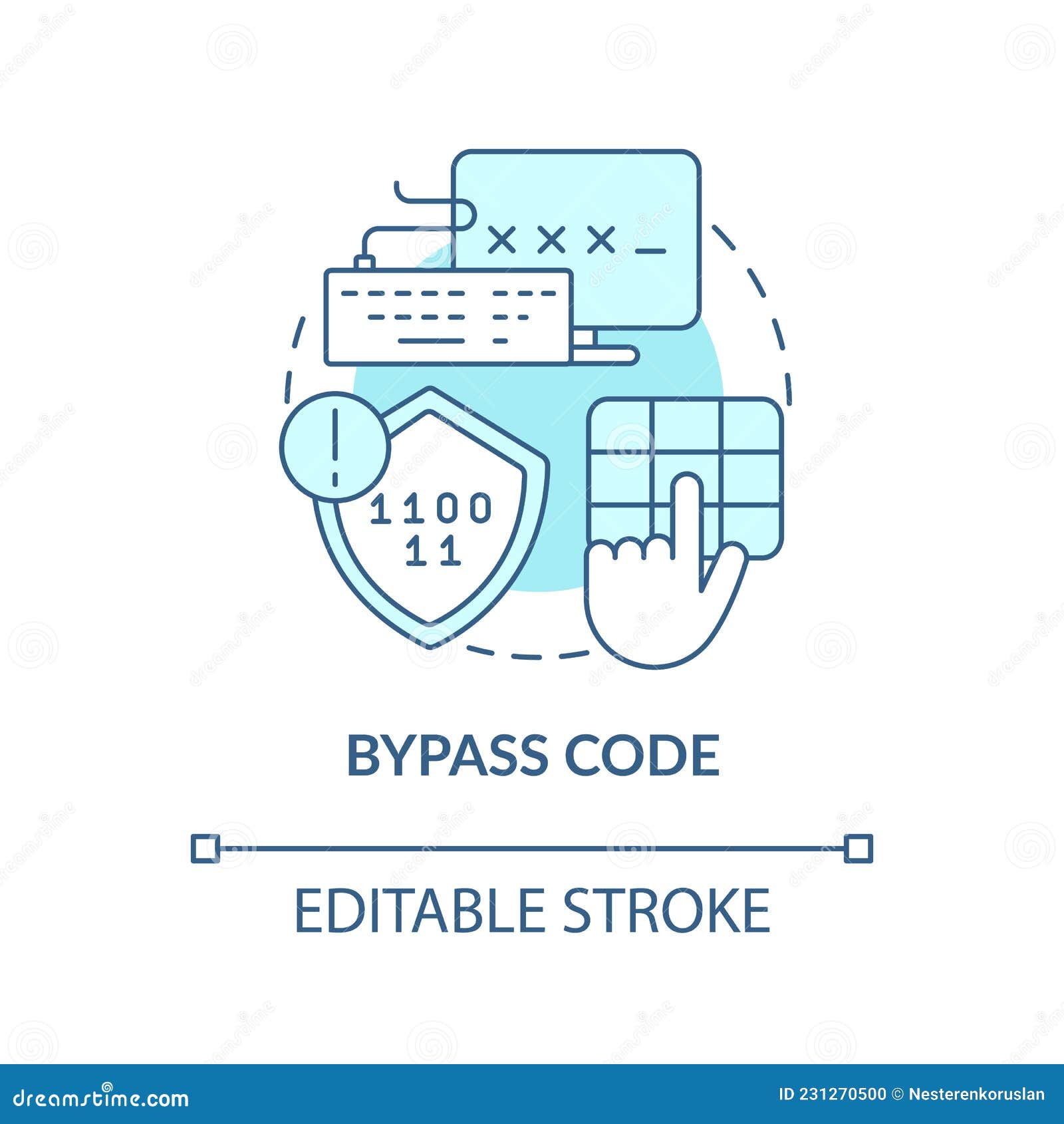 Bypass Code Blue Concept Icon Stock Vector - Illustration of numerical ...