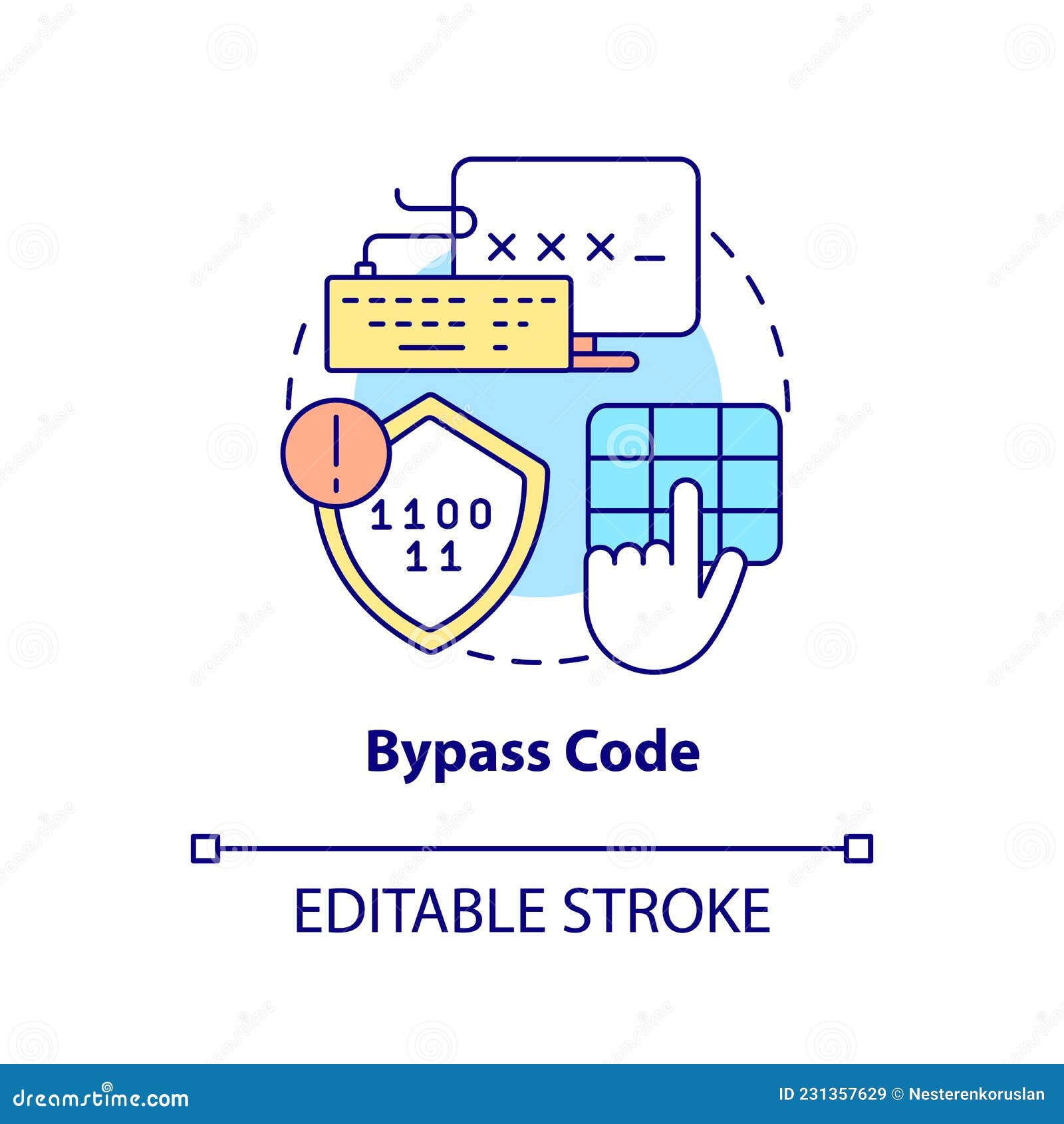 Bypass code concept icon stock vector. Illustration of concept - 231357629