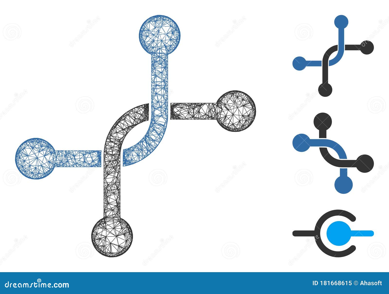 Bypass Connection Polygonal Web Vector Mesh Illustration Stock ...