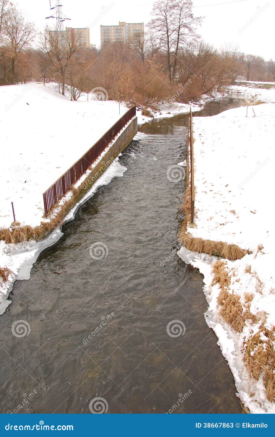Bystrzyca River view stock image. Image of tree, branches - 38667863
