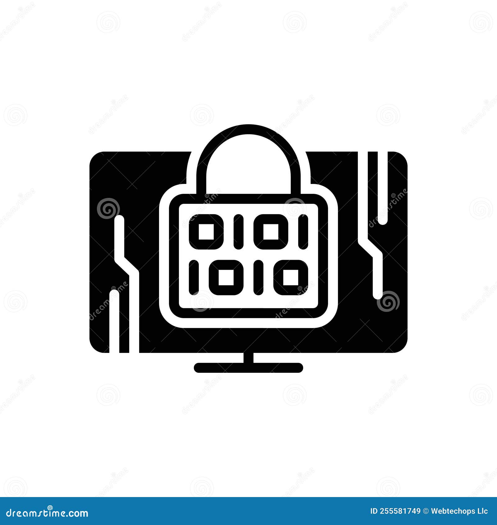 Bit Byte Icon Of 3 Types Color, Black And White, Outline. Isolated ...