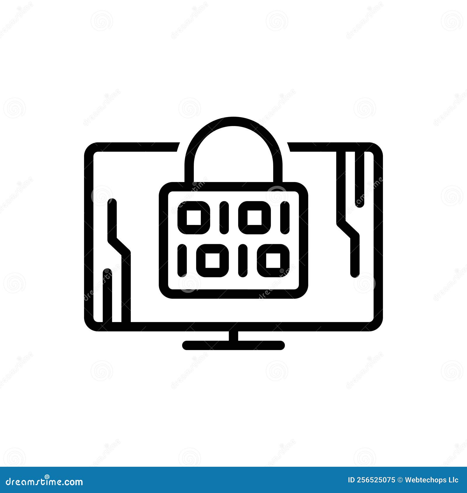 Bit Byte Icon Of 3 Types Color, Black And White, Outline. Isolated ...