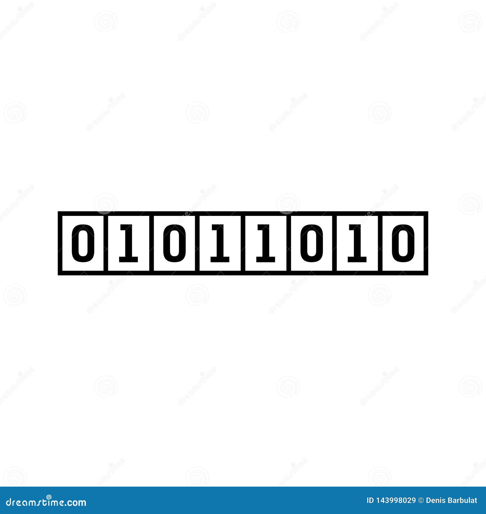 Byte Unit of Digital Information Stock Vector - Illustration of binary ...