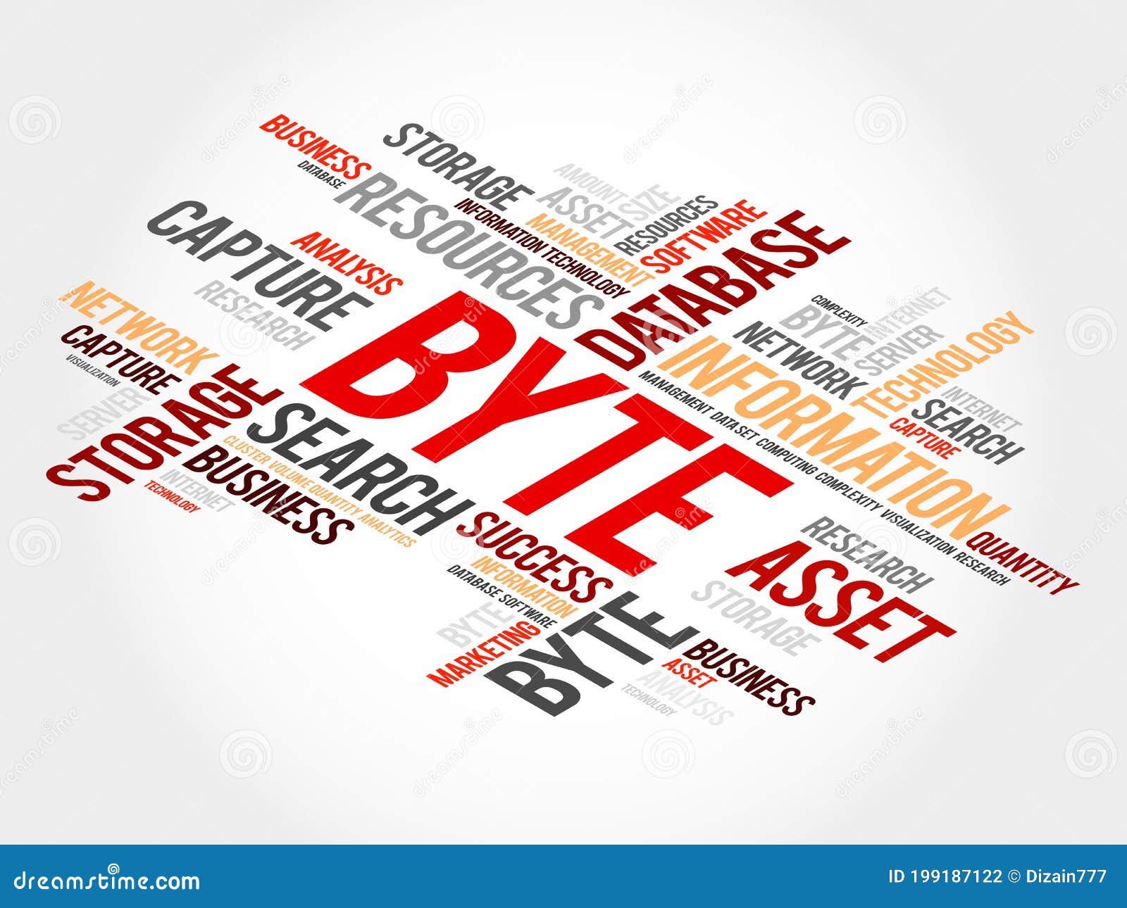 Byte word cloud stock illustration. Illustration of software - 199187122