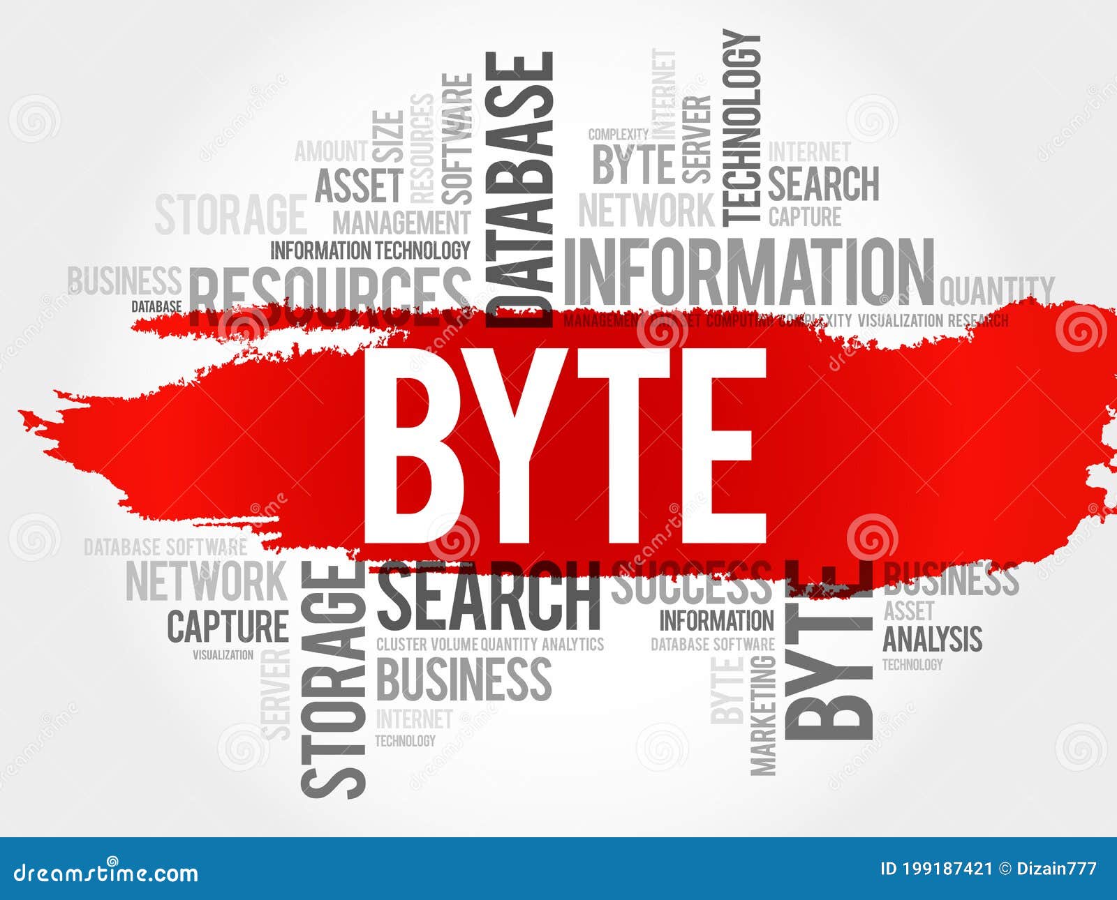 Byte word cloud stock illustration. Illustration of database - 199187421