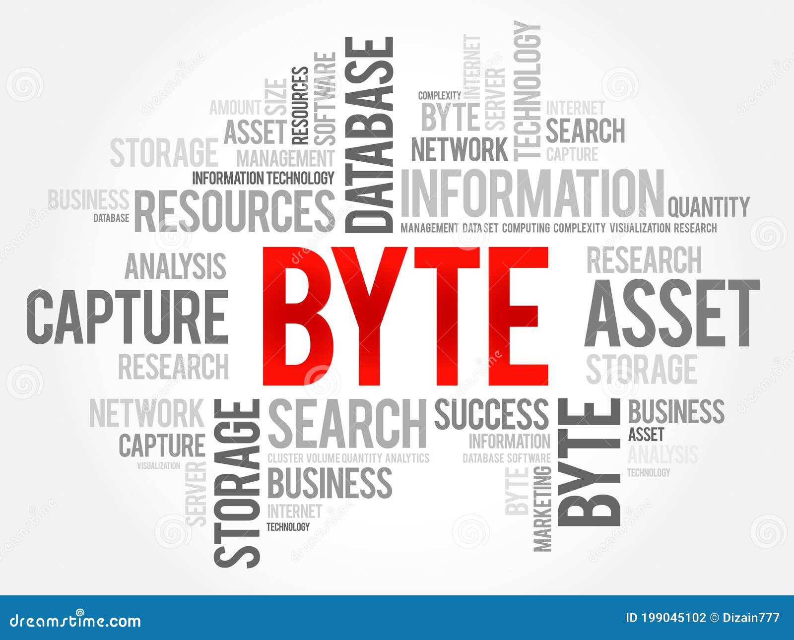 Byte word cloud collage stock illustration. Illustration of quantity ...