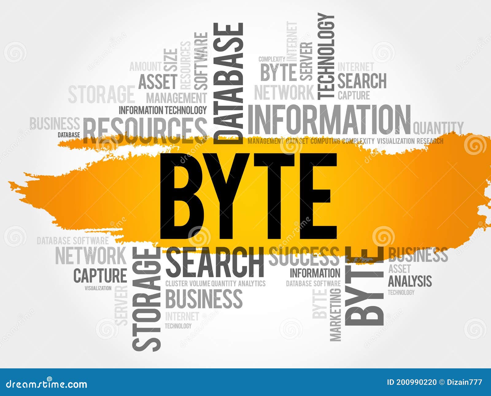 Byte word cloud collage stock illustration. Illustration of capture ...