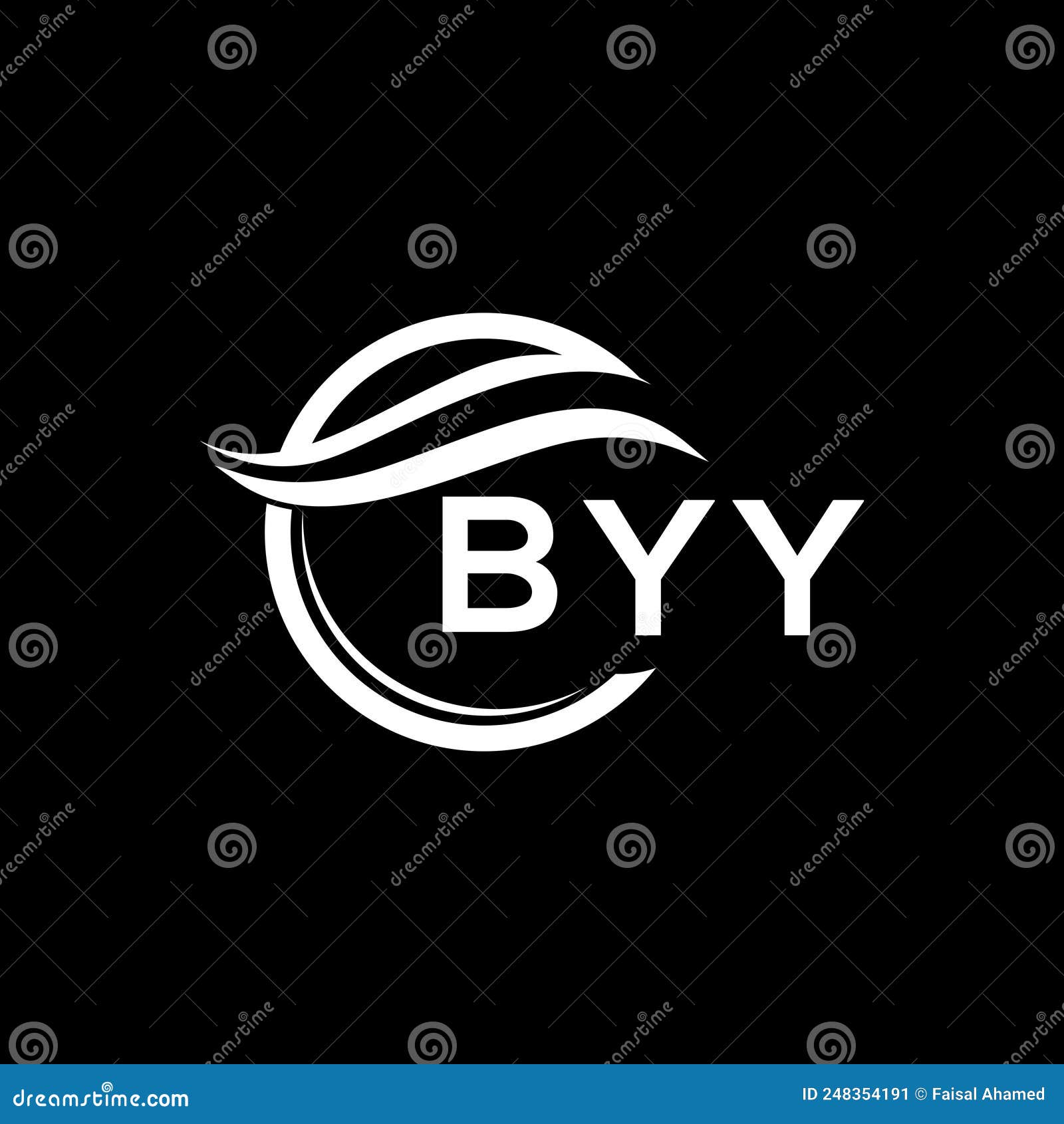 BYY Letter Logo Design on Black Background. BYY Creative Circle Letter ...