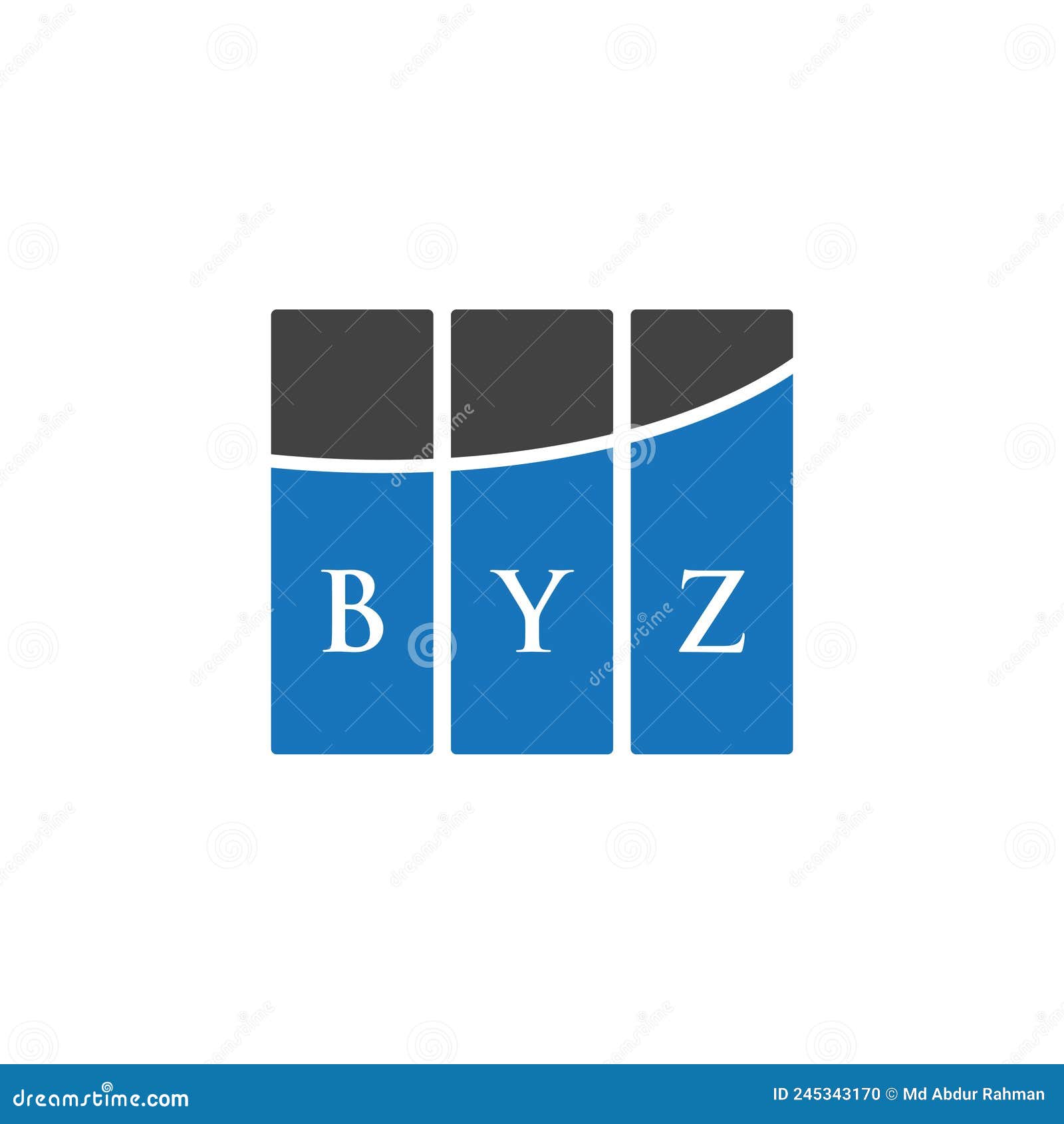 BYZ Letter Logo Design on BLACK Background. BYZ Creative Initials ...