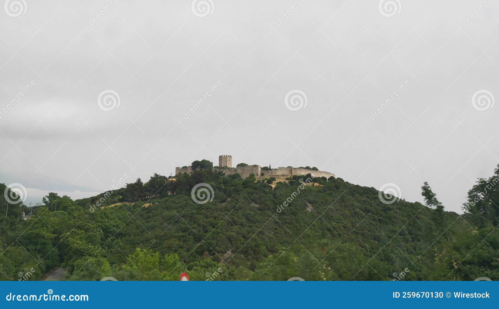 Byzantine Castle of Platamonas on Top of the Hill in Greece Stock Photo ...