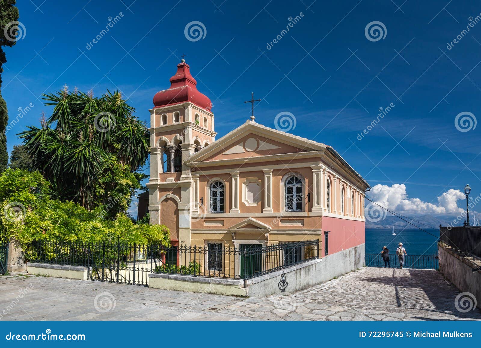 Byzantine Church in Corfu Town Editorial Image - Image of cross, palm ...