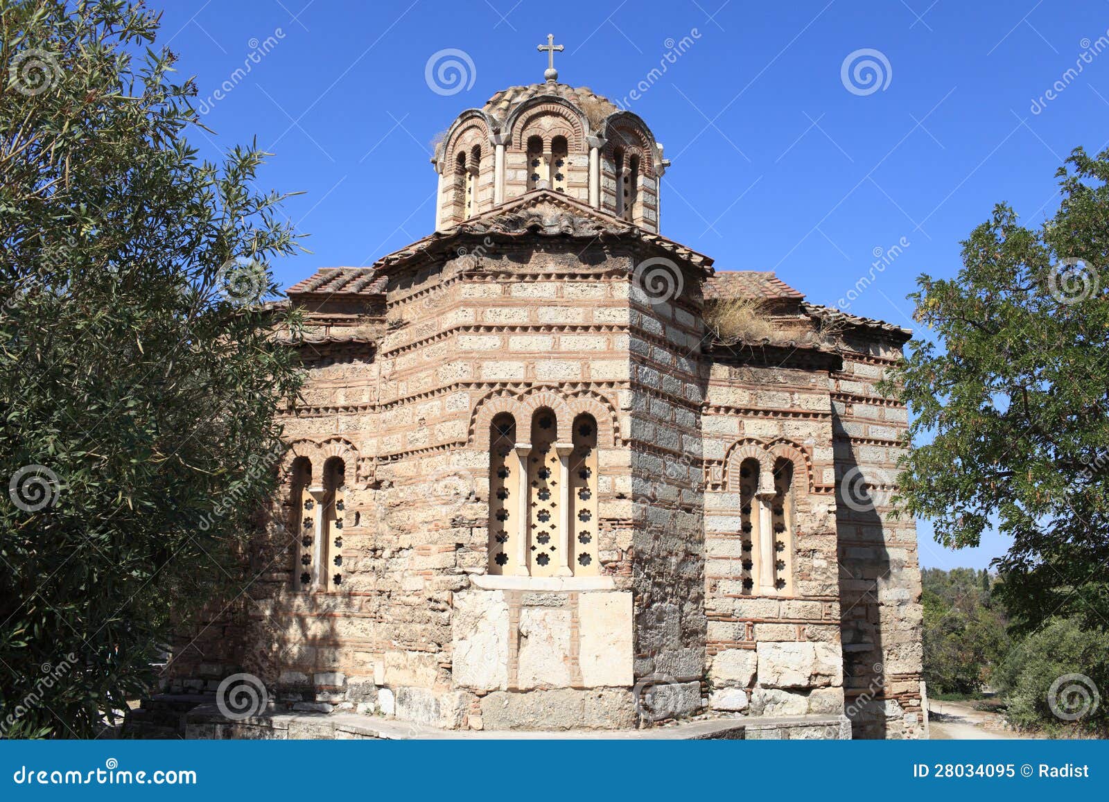 Byzantine Church the Holy Apostles Stock Image - Image of cross, church ...