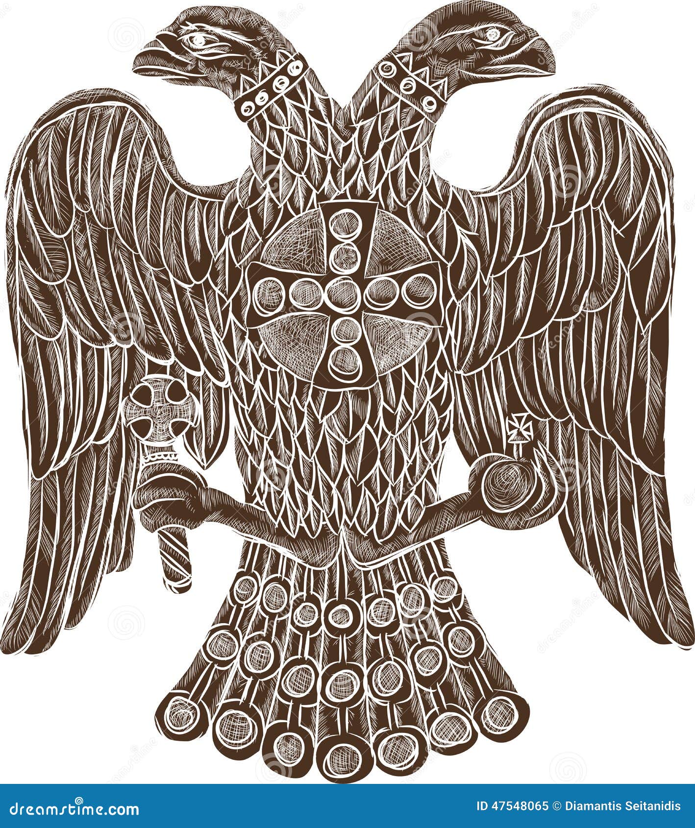Byzantine Double Headed Eagle Stock Vector - Illustration of emblem ...