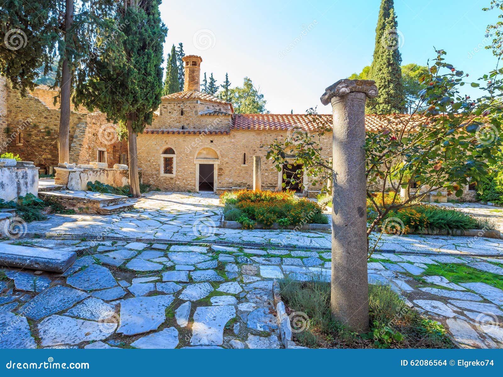 Byzantine Monastery in Kaisariani, Athens Stock Photo - Image of church ...
