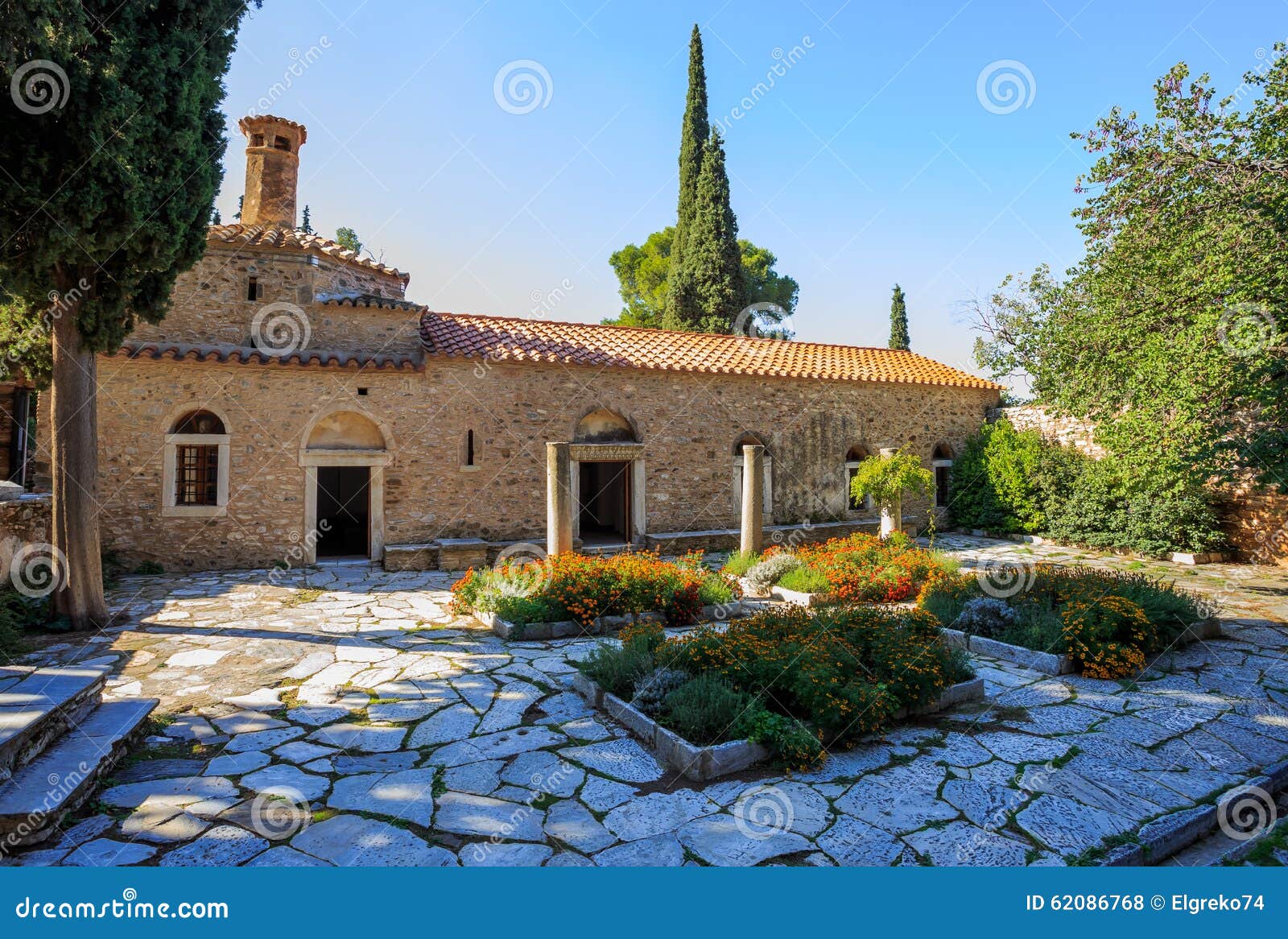 Byzantine Monastery in Kaisariani, Athens Stock Photo - Image of ...