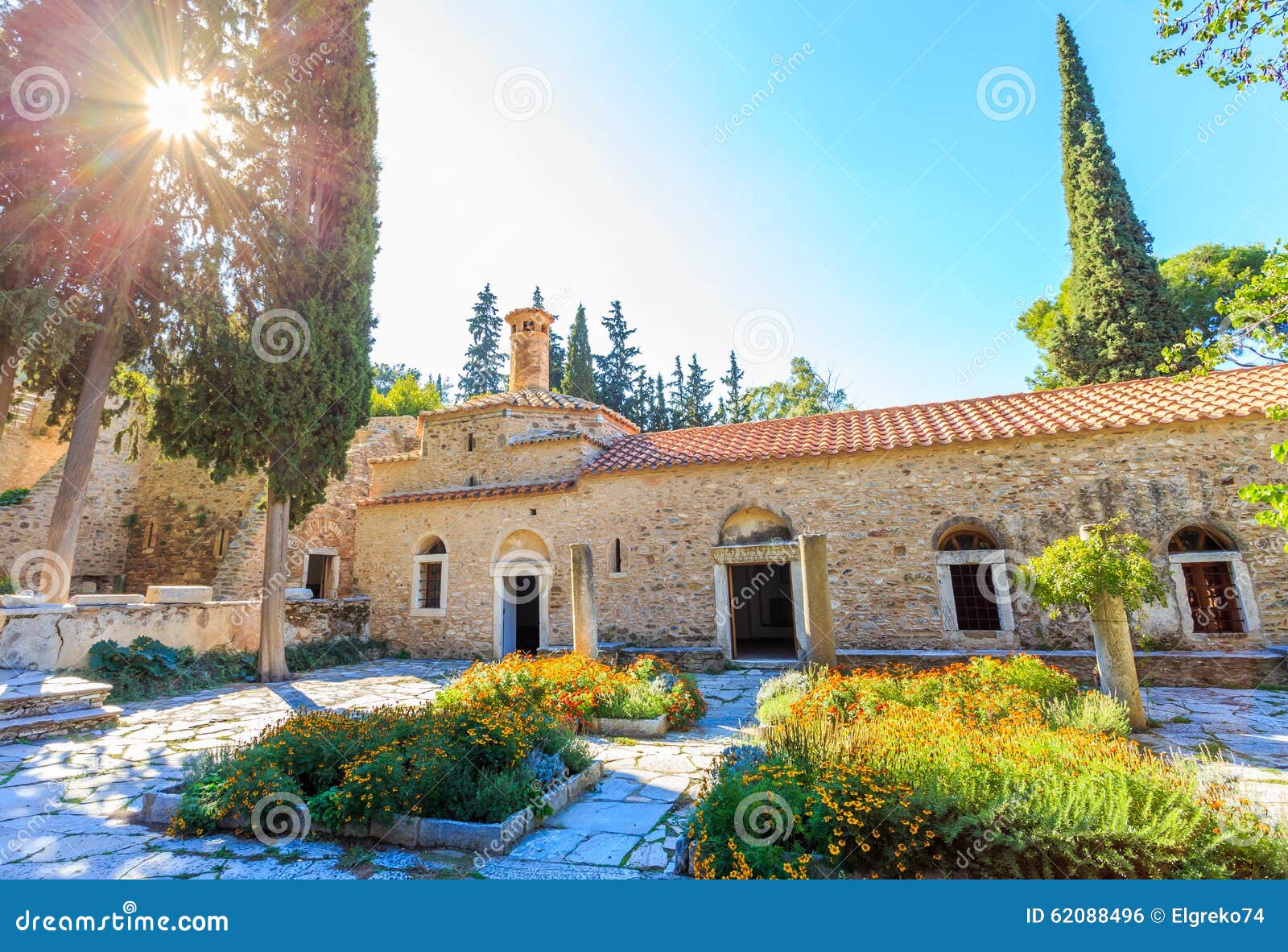 Byzantine Monastery in Kaisariani, Athens Stock Photo - Image of ...