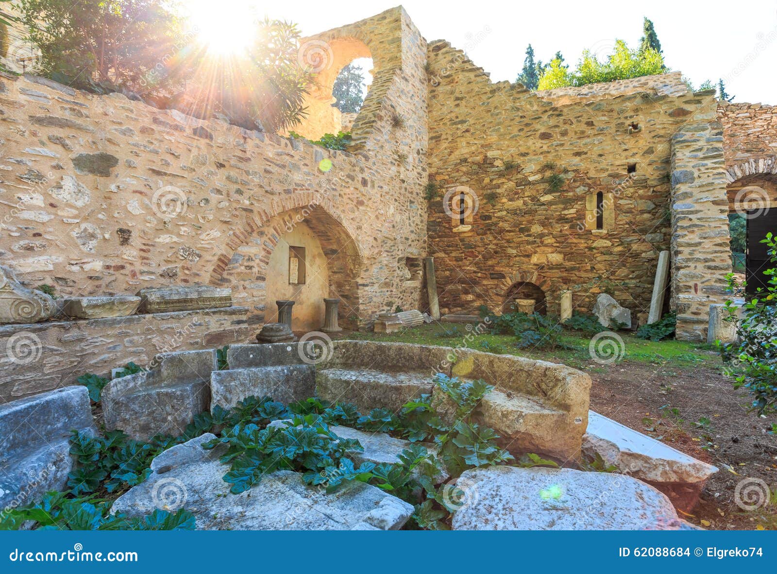 Byzantine Monastery in Kaisariani, Athens Stock Photo - Image of ...