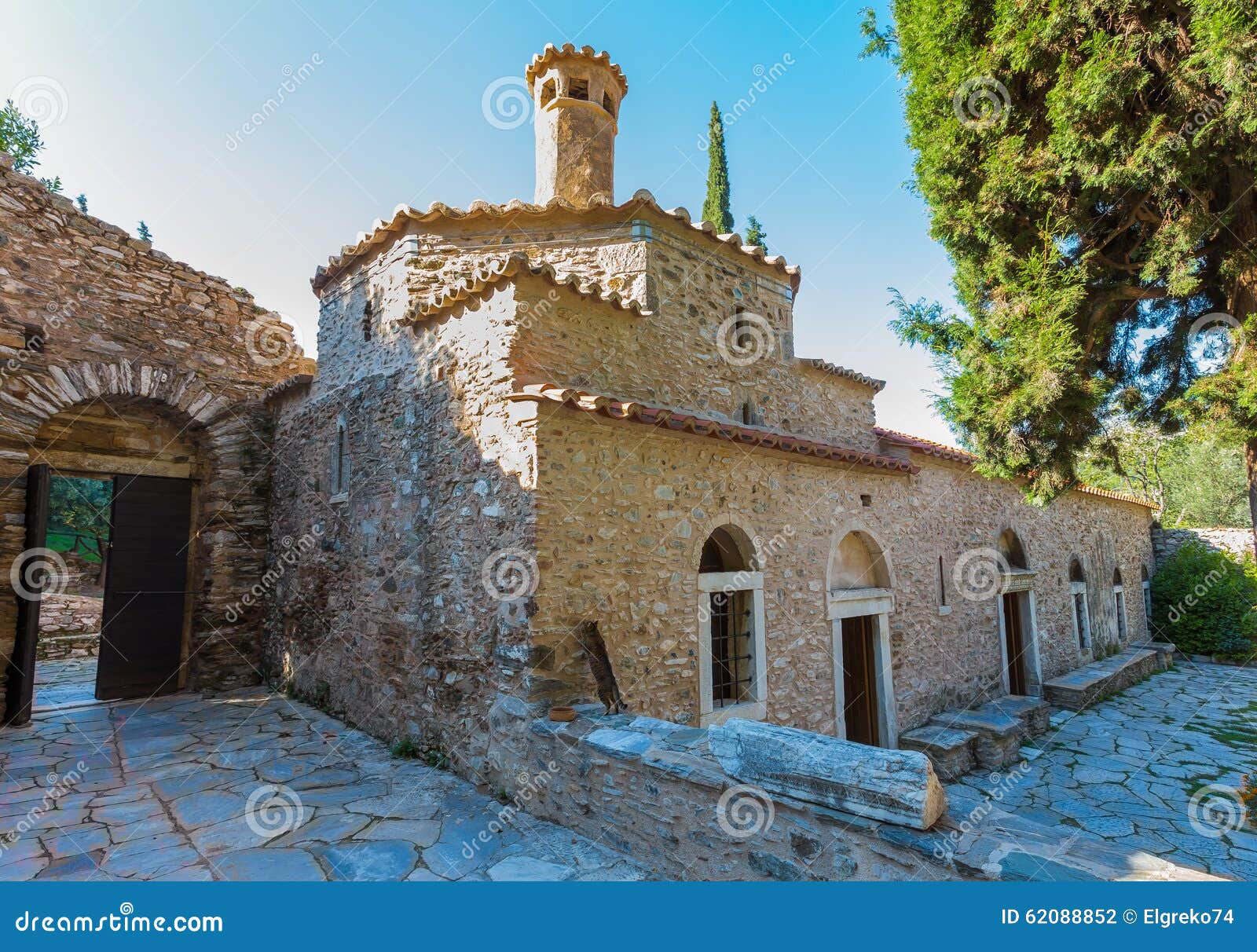 Byzantine Monastery in Kaisariani, Athens Stock Photo - Image of ...