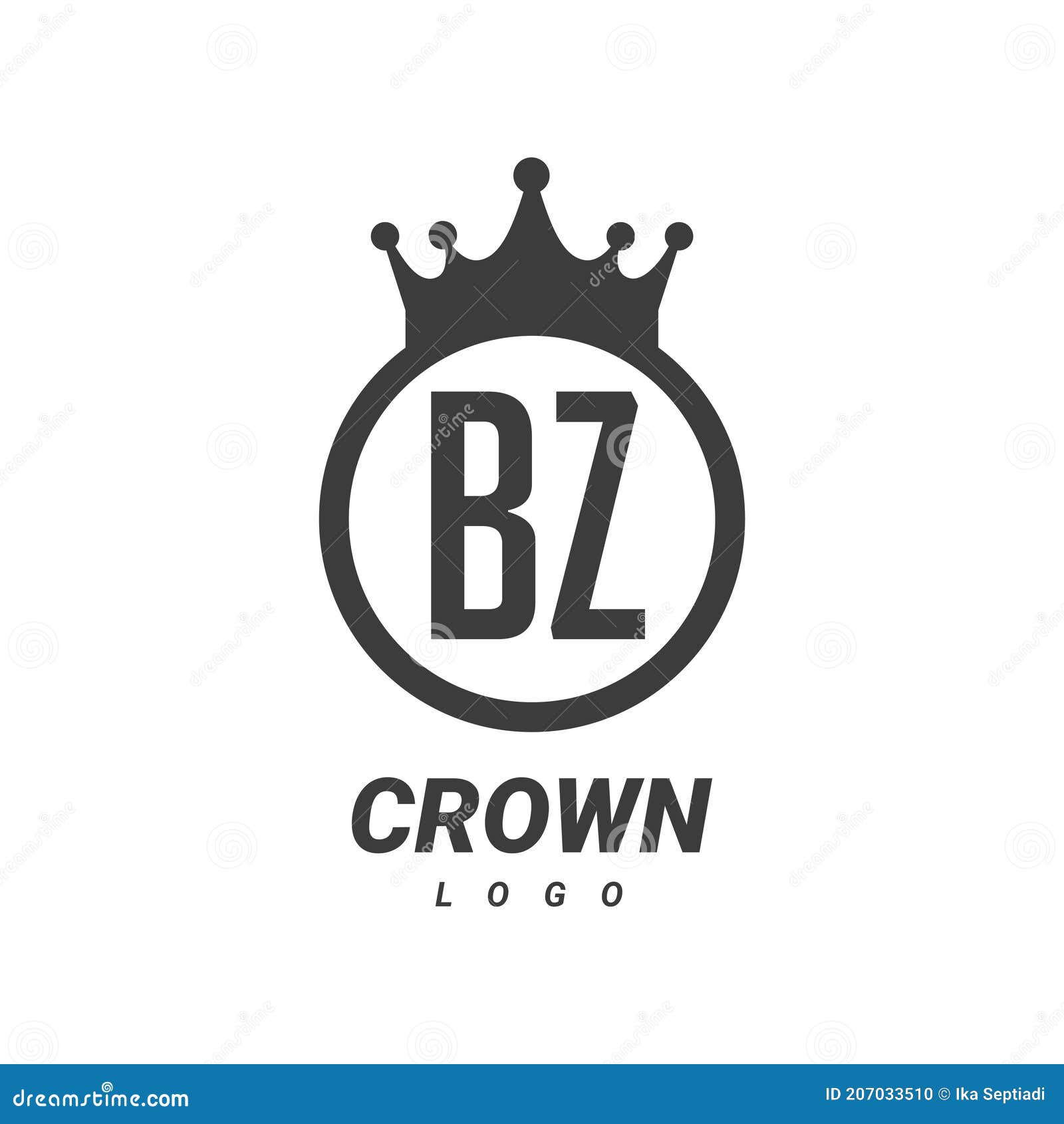 BZ B Z Letter Logo Design with Circular Crown Stock Vector ...