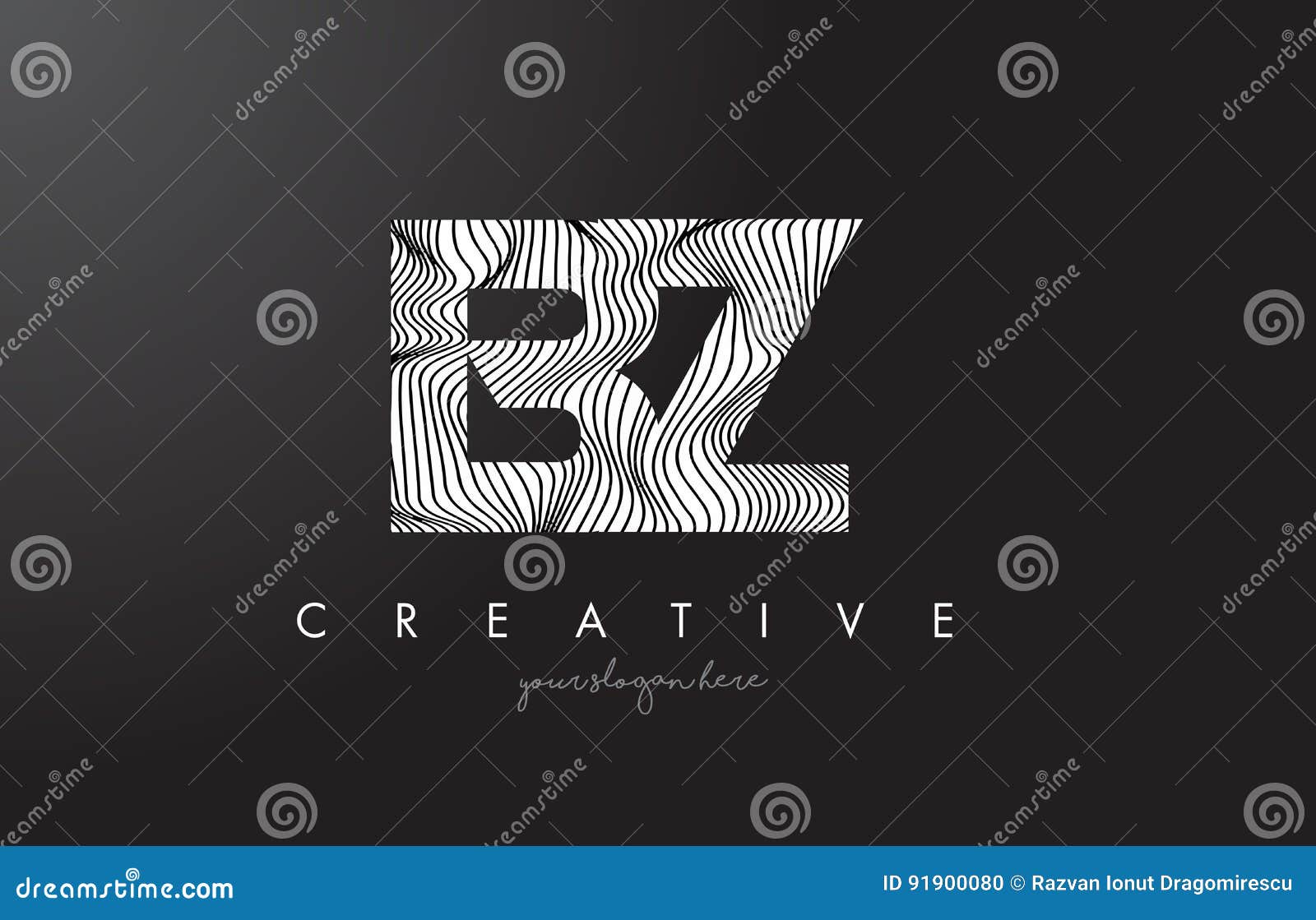 BZ B Z Letter Logo with Zebra Lines Texture Design Vector. Stock Vector ...