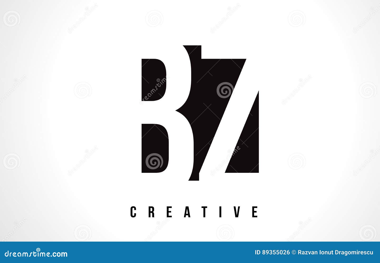BZ B Z White Letter Logo Design with Black Square. Stock Vector ...
