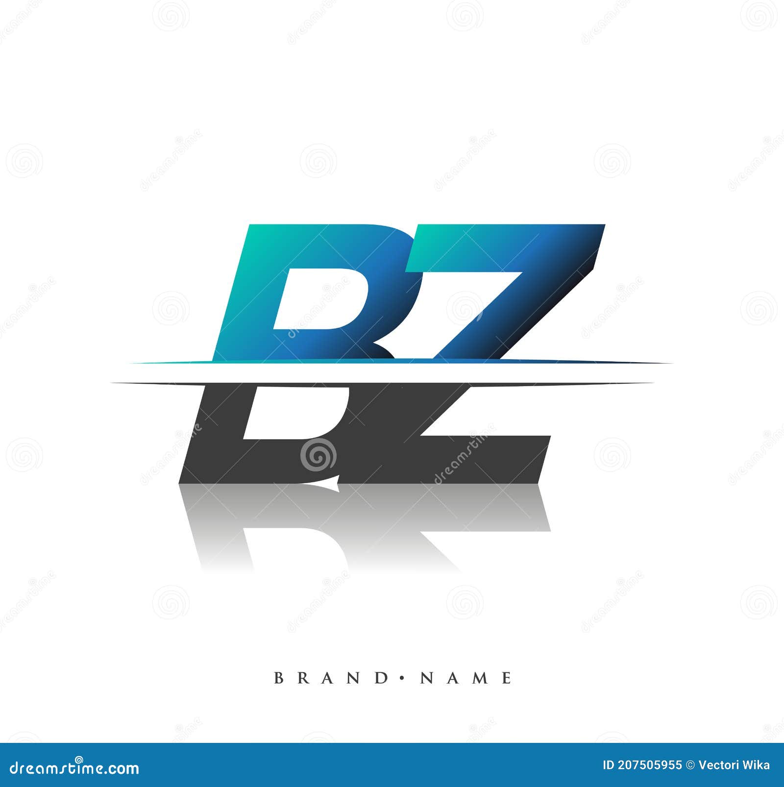 BZ Initial Logo Company Name Colored Black and Blue, Simple and Modern ...