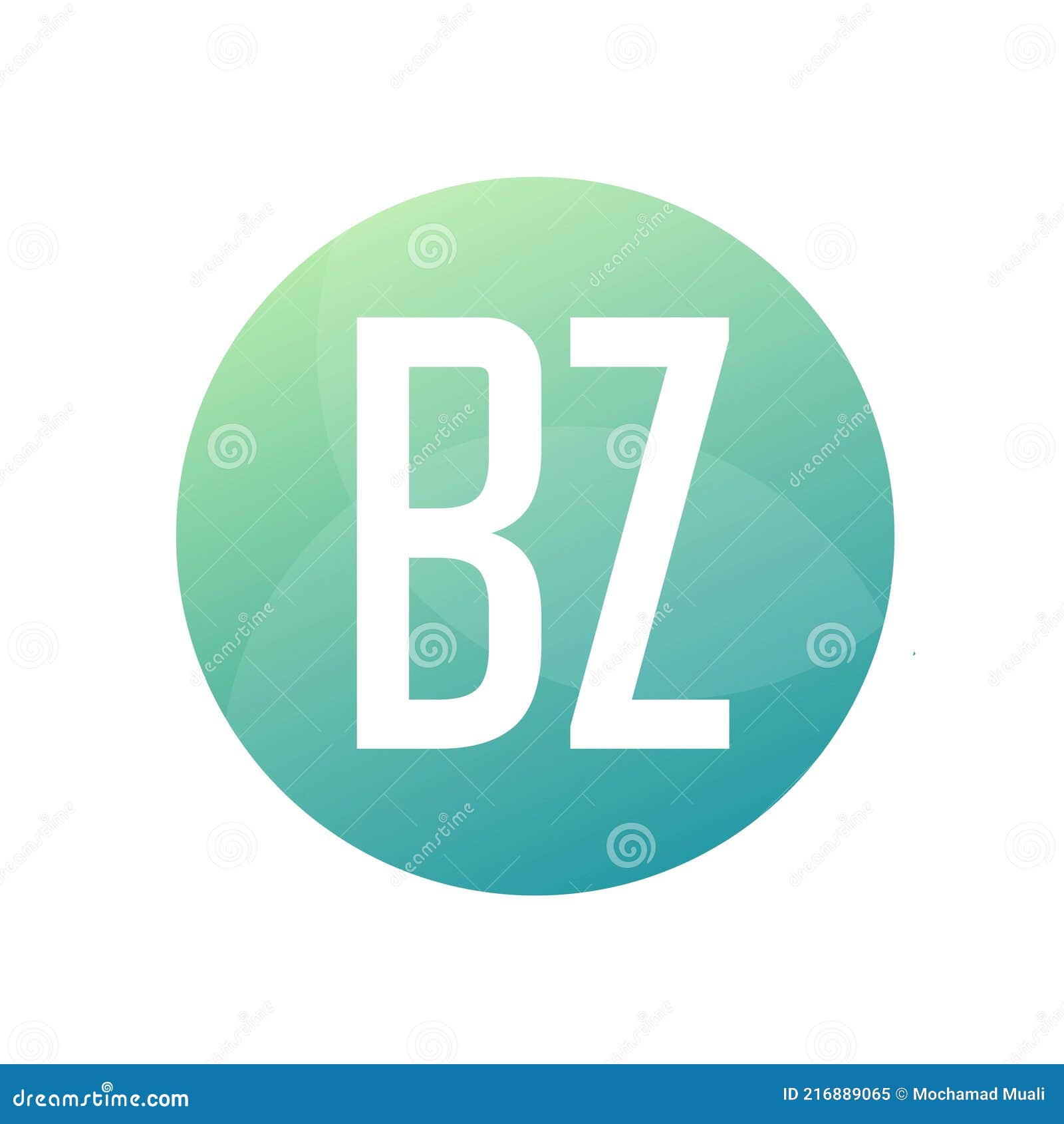 BZ Letter Logo Design with Simple Style Stock Illustration ...