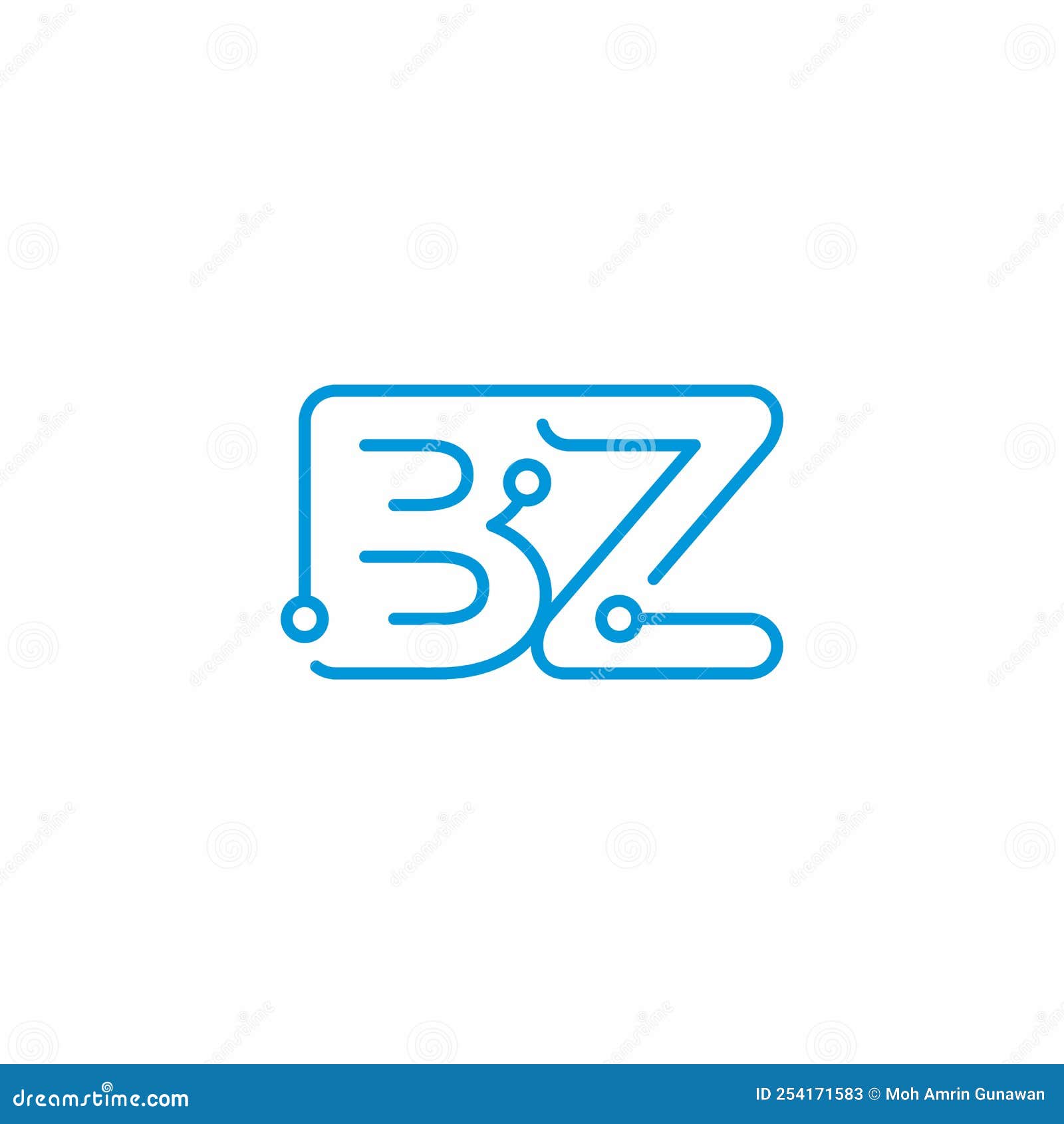 BZ Letters, Electronic Logo Design Vector 001 Stock Vector ...