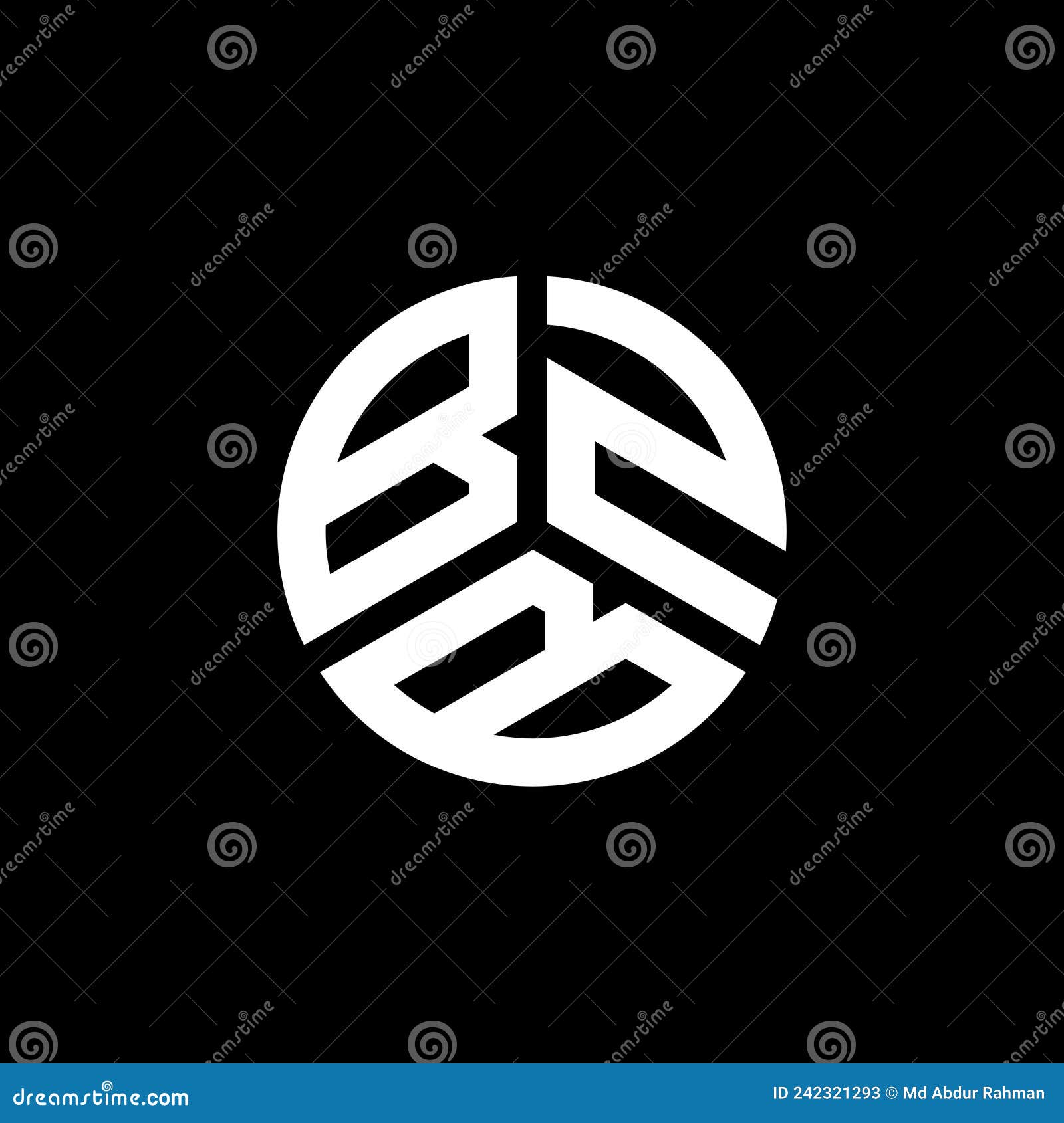 BZB Letter Logo Design on White Background. BZB Creative Initials ...