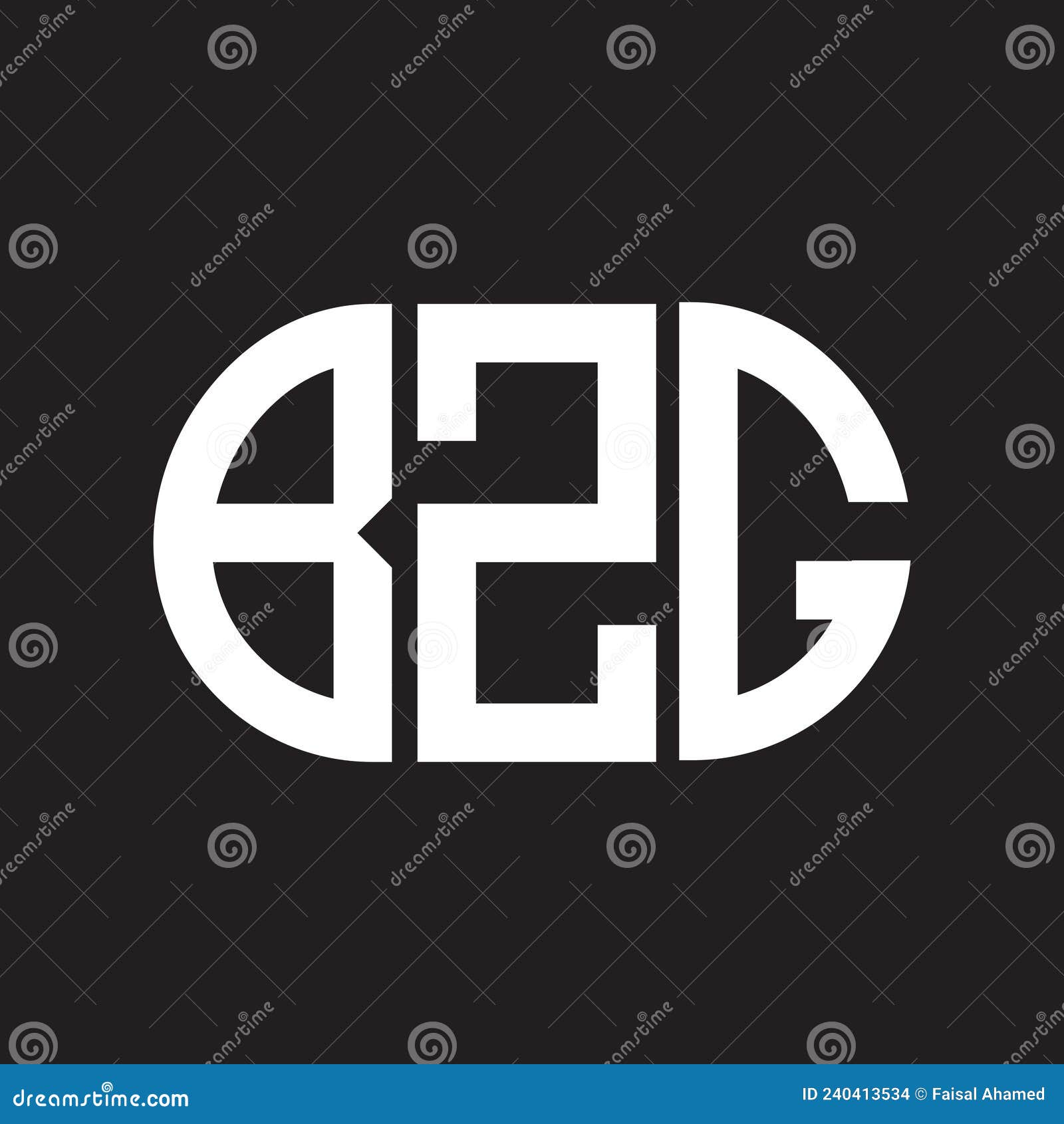 BZG Letter Logo Design on Black Background. BZG Stock Vector ...