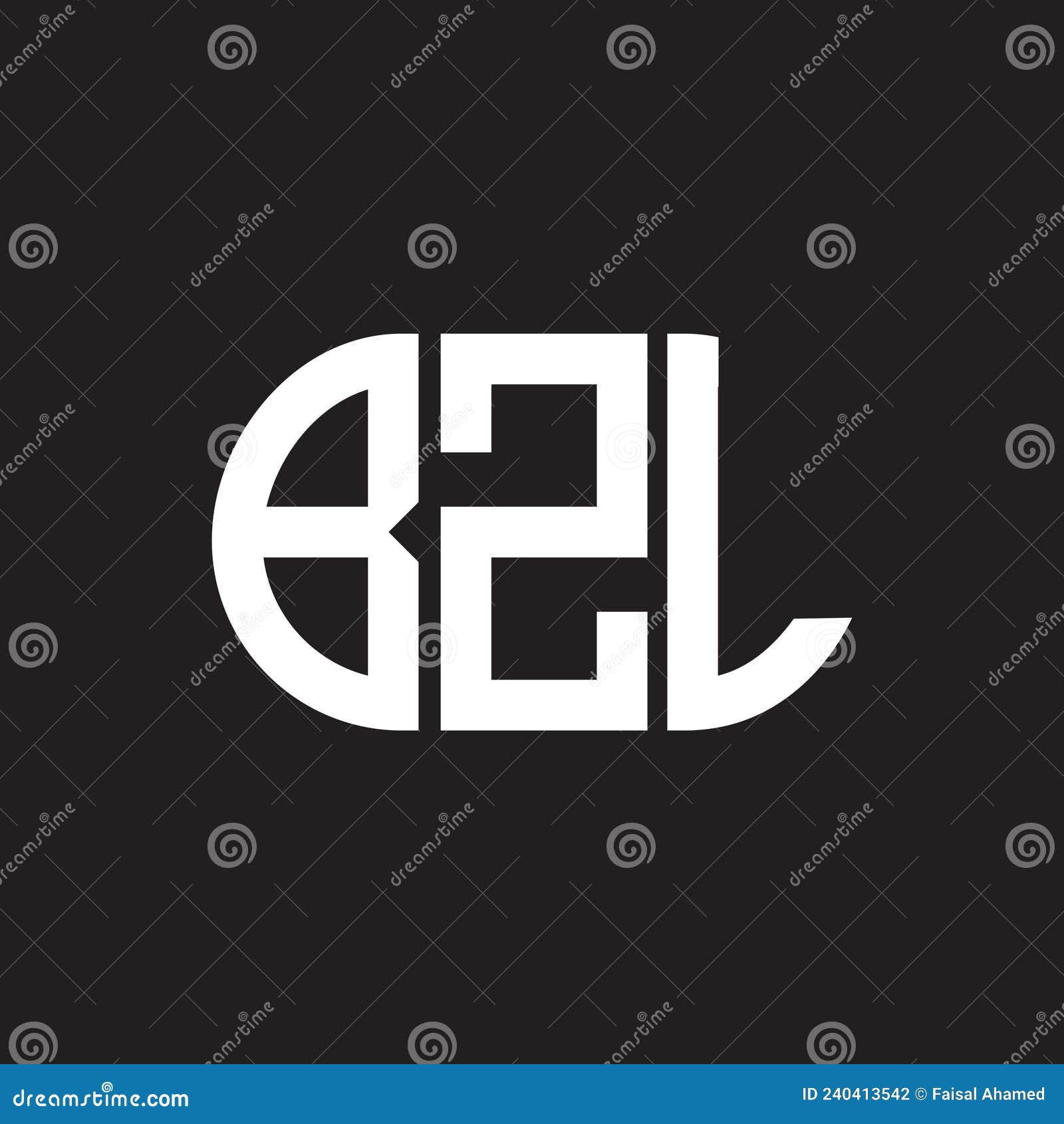 BZL Letter Logo Design on Black Background. BZL Stock Vector ...