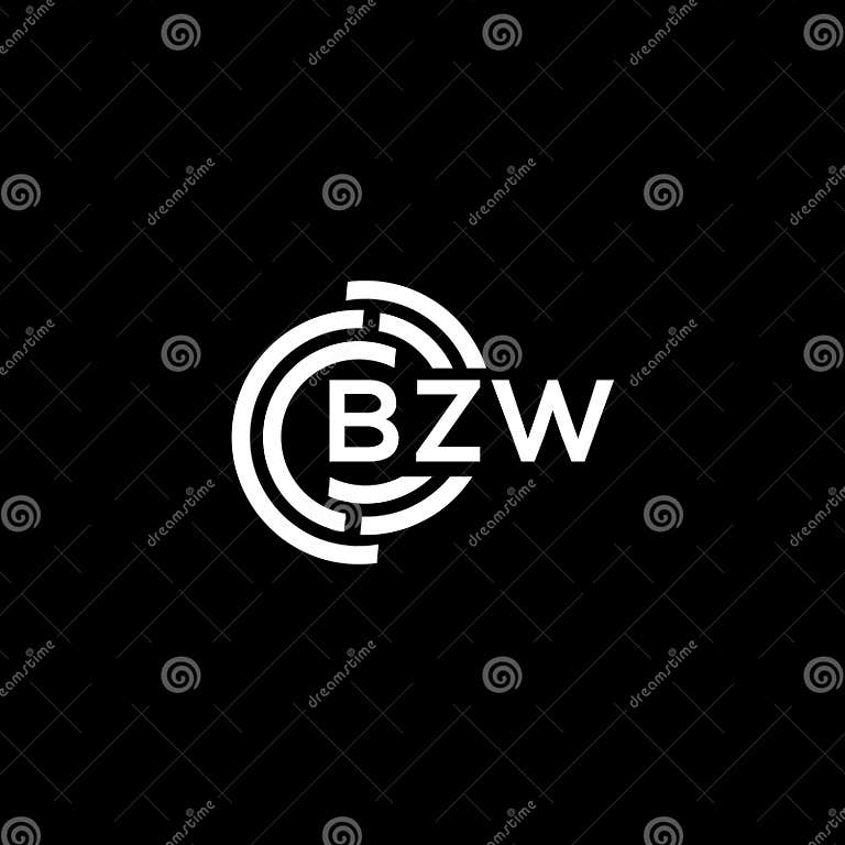 BZW Letter Logo Design on Black Background. BZW Creative Initials ...