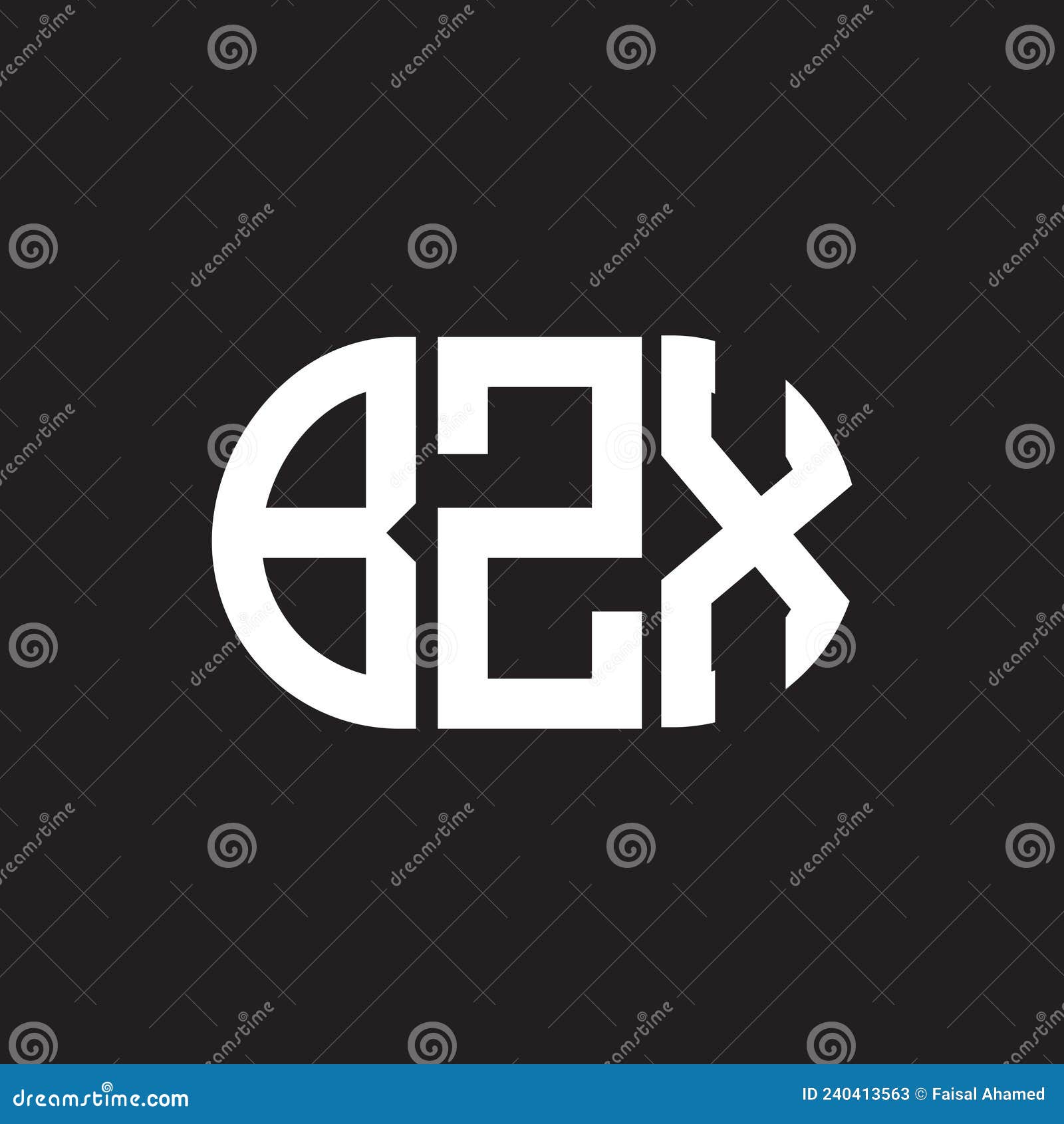 BZX Letter Logo Design on Black Background. BZX Stock Vector ...