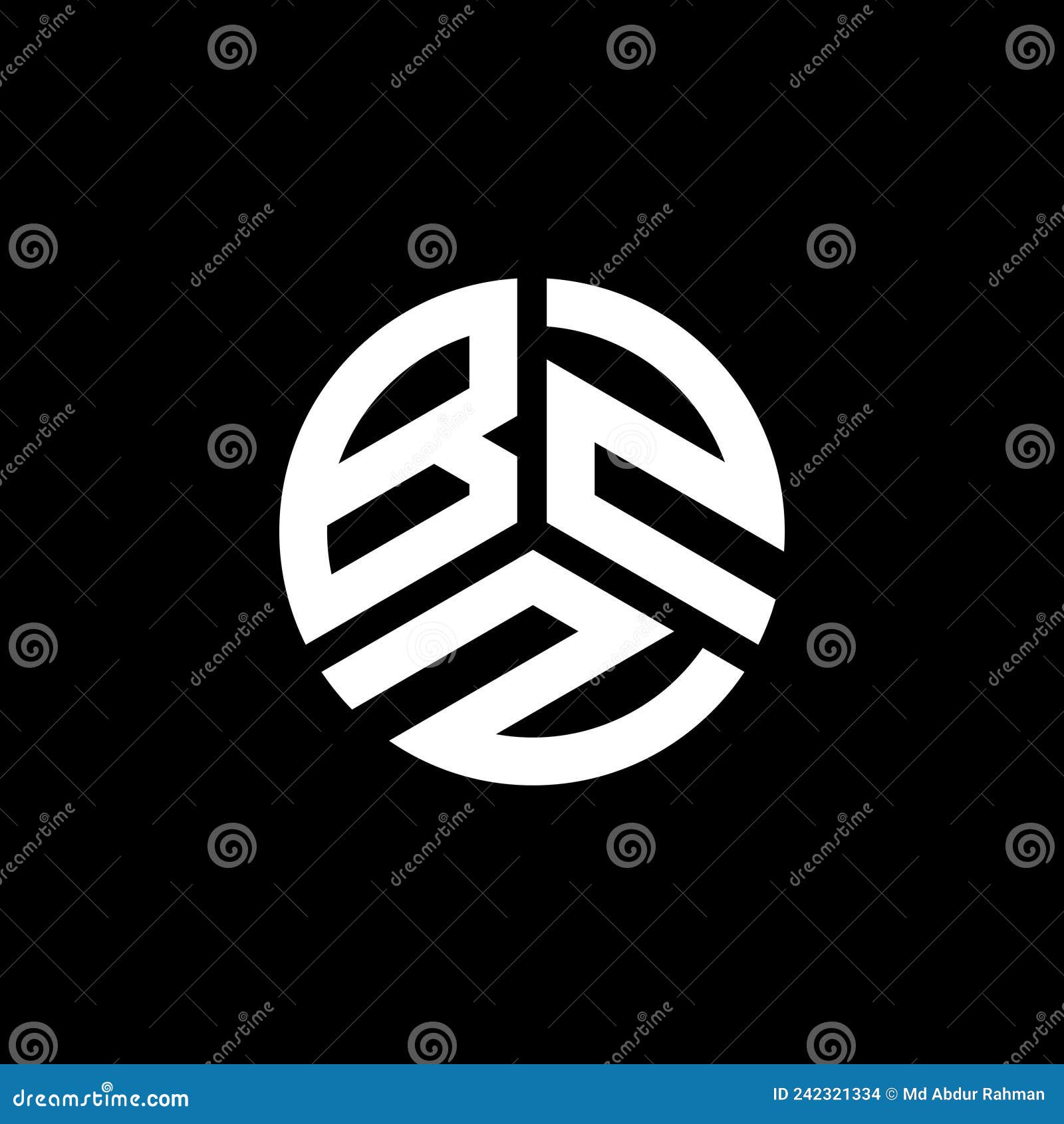 BZZ Letter Logo Design On White Background. BZZ Creative Initials ...