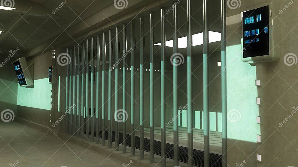 Cárcel del interior 3d stock de ilustración. Ilustración de hierro ...