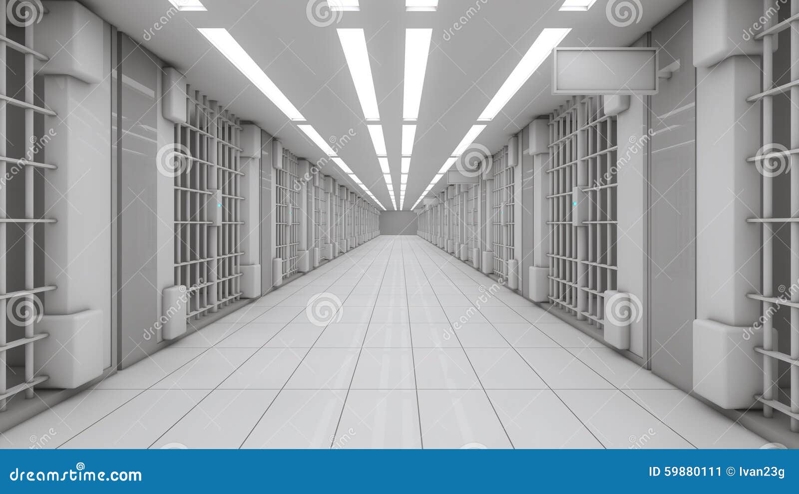Cárcel del interior 3d stock de ilustración. Ilustración de blanco ...