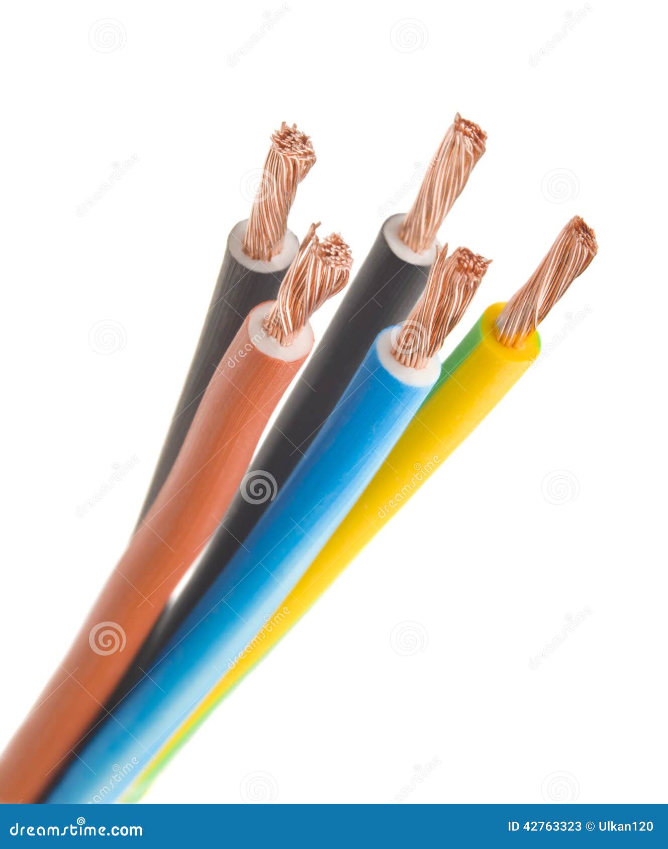 Câble électrique triphasé image stock. Image du électrique - 42763323