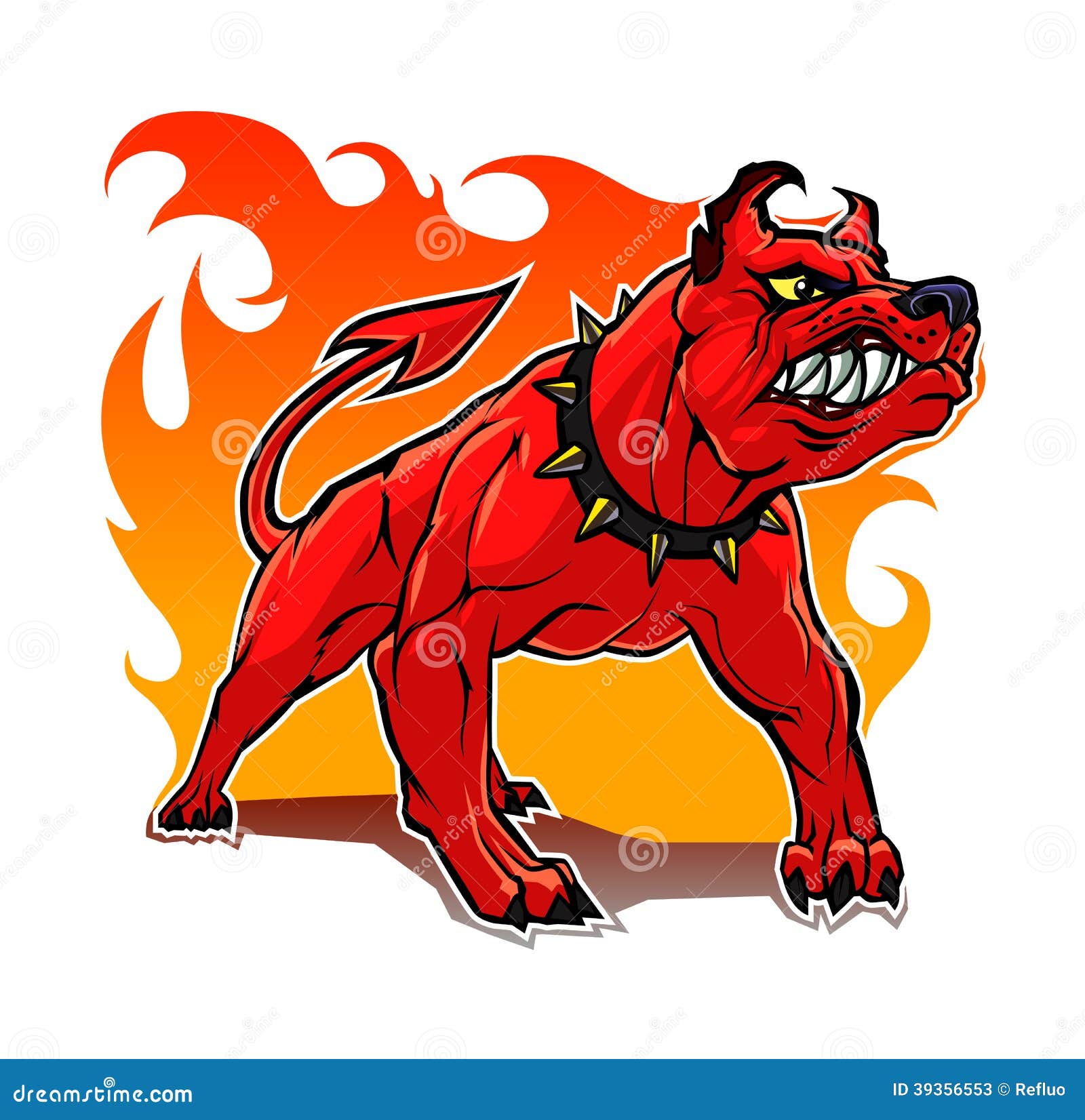 Cão do inferno ilustração do vetor. Ilustração de inferno - 39356553