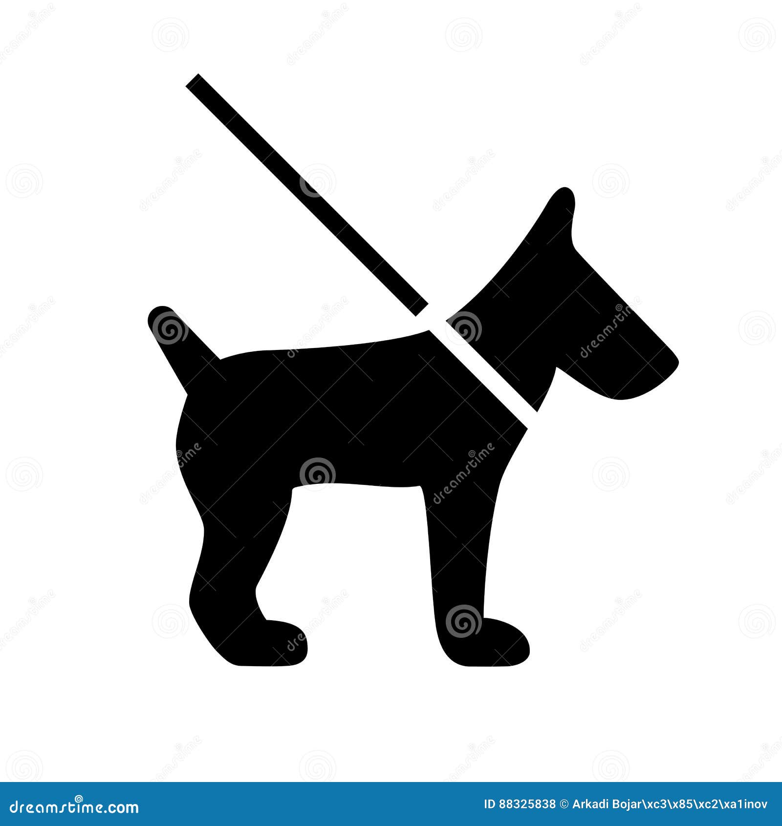 Cão No ícone Do Vetor Da Trela Ilustração do Vetor - Ilustração de ...