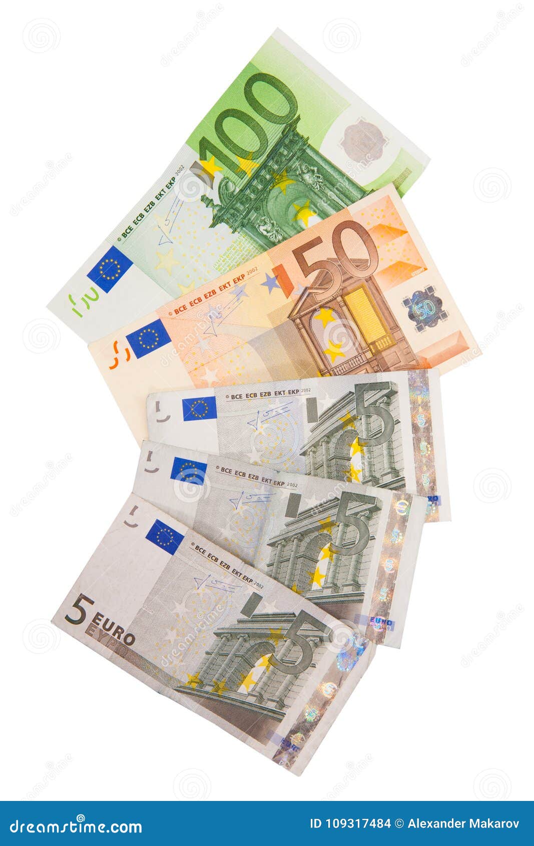 Cédulas Diferentes Do Euro De 5 Ao Euro 100 Foto de Stock - Imagem de ...