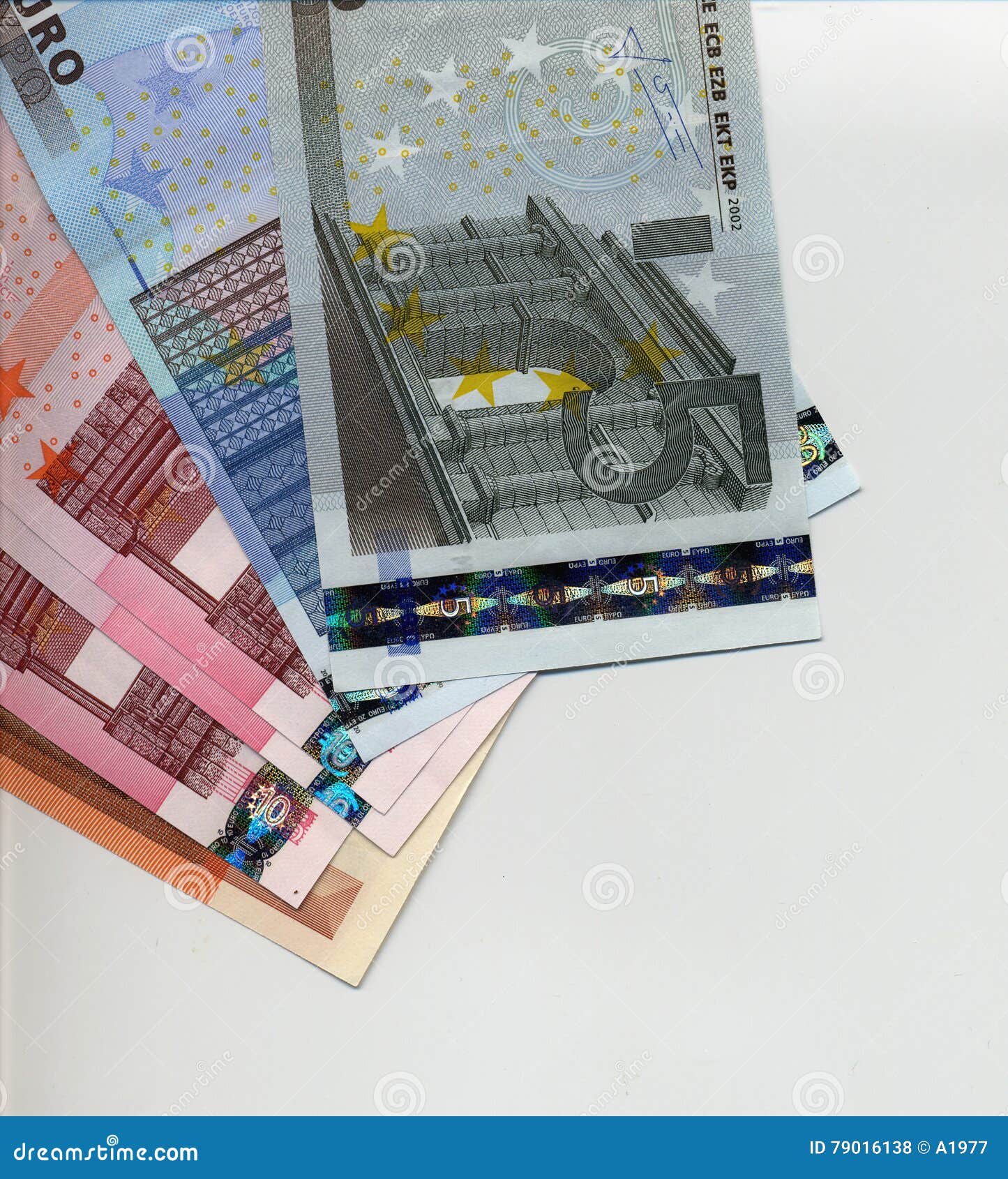 Cédulas Do Euro Sobre O Fundo Branco Foto de Stock - Imagem de europeu ...