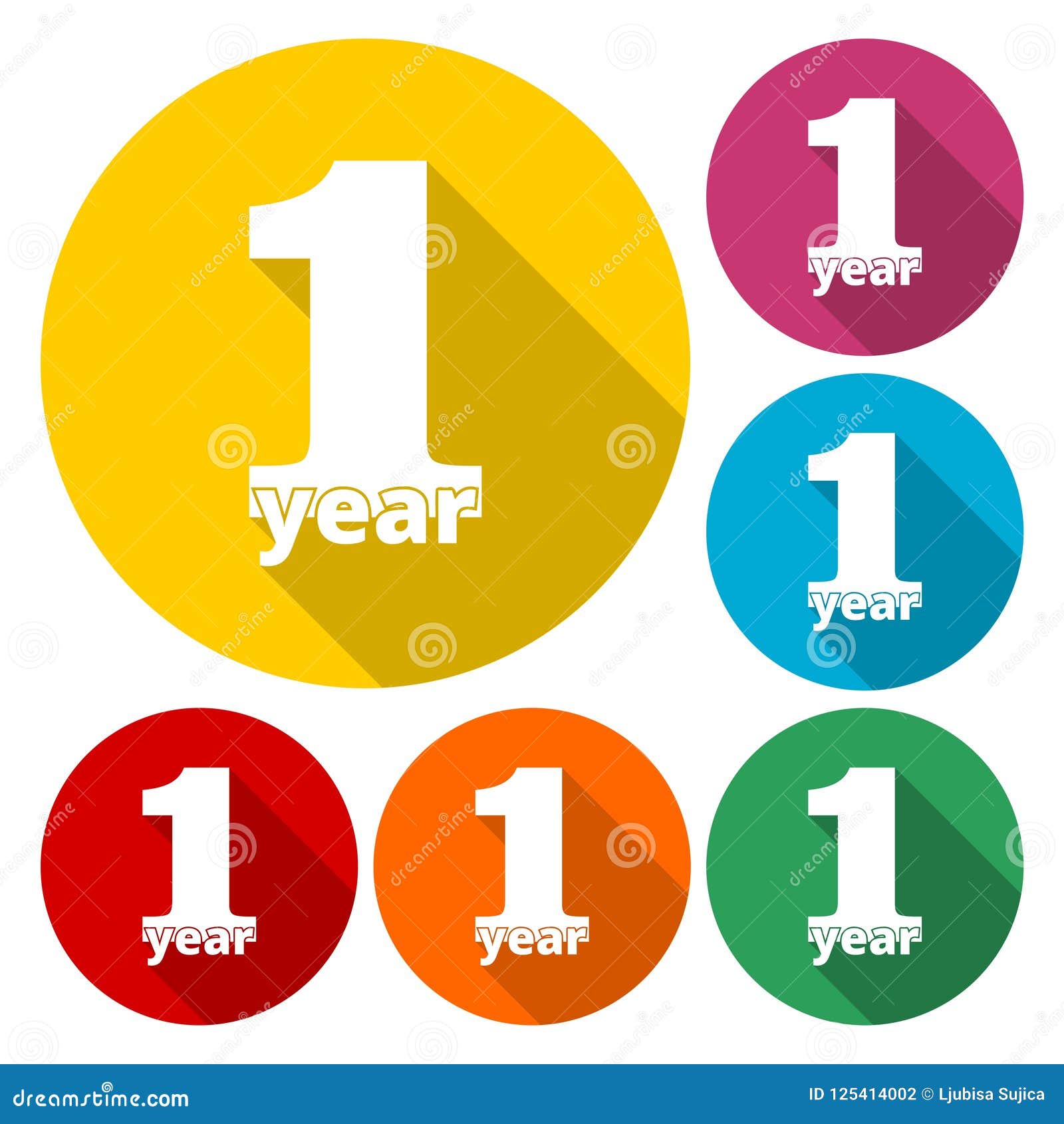 1 an, Célébrant 1 an, Anniversaire De 1 an - Ensemble Illustration de ...