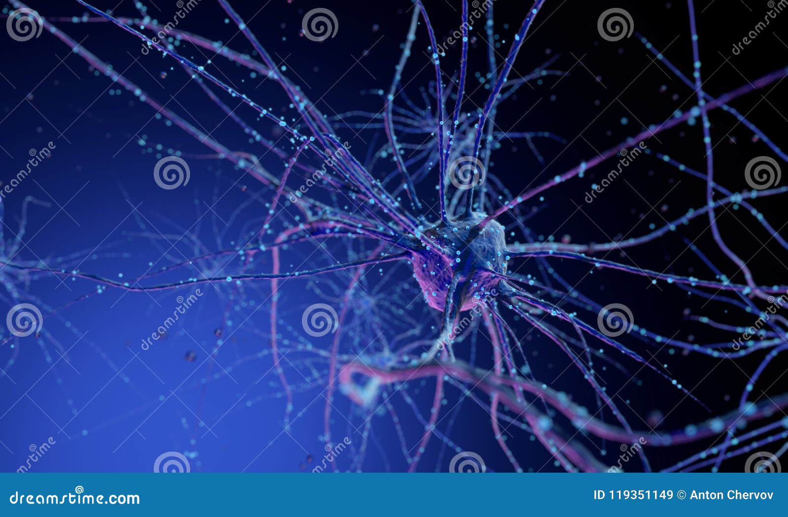 Células de la neurona 3d stock de ilustración. Ilustración de neural ...