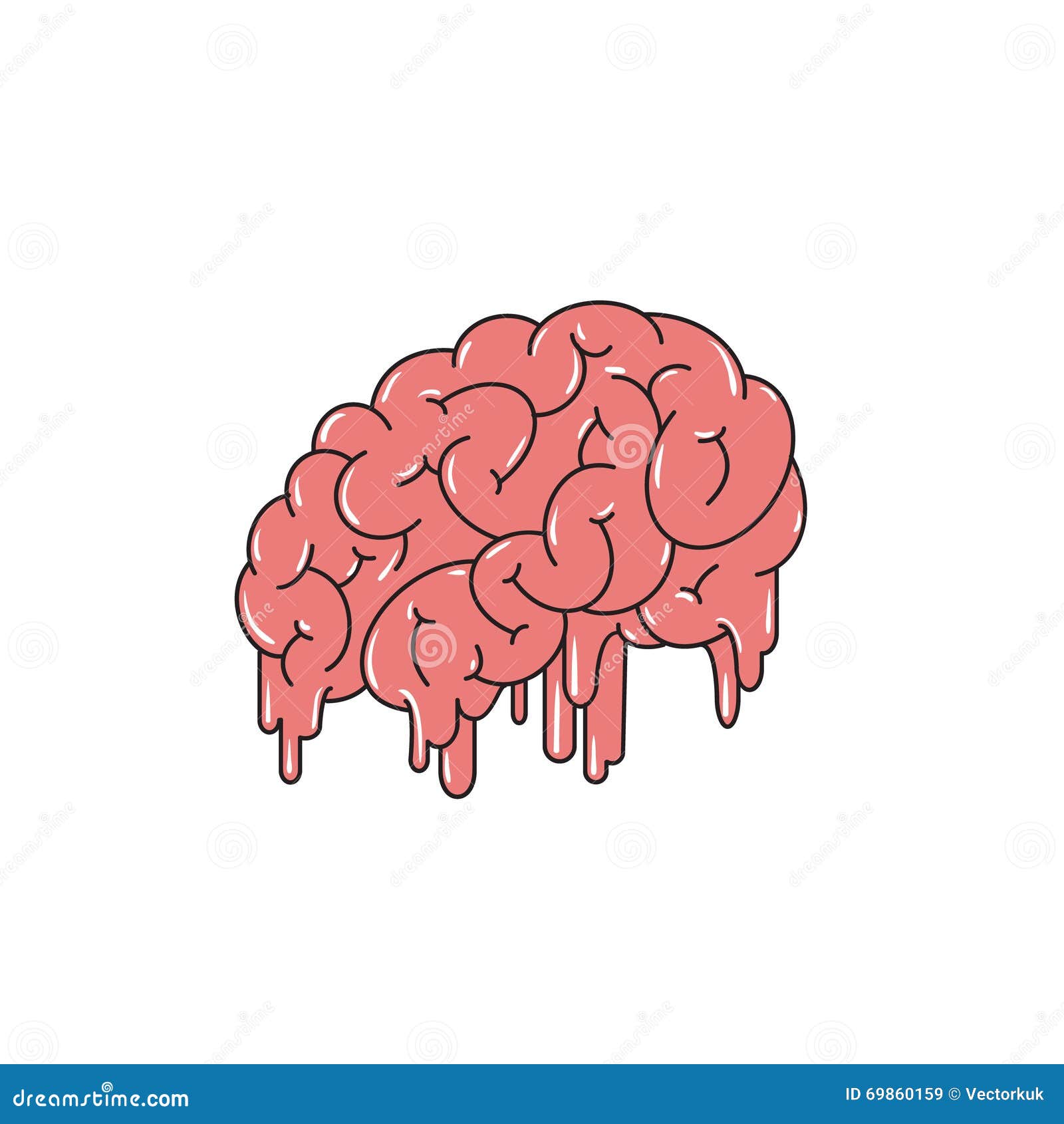 Cérebro De Derretimento Do Vetor Ilustração Stock - Ilustração de ...