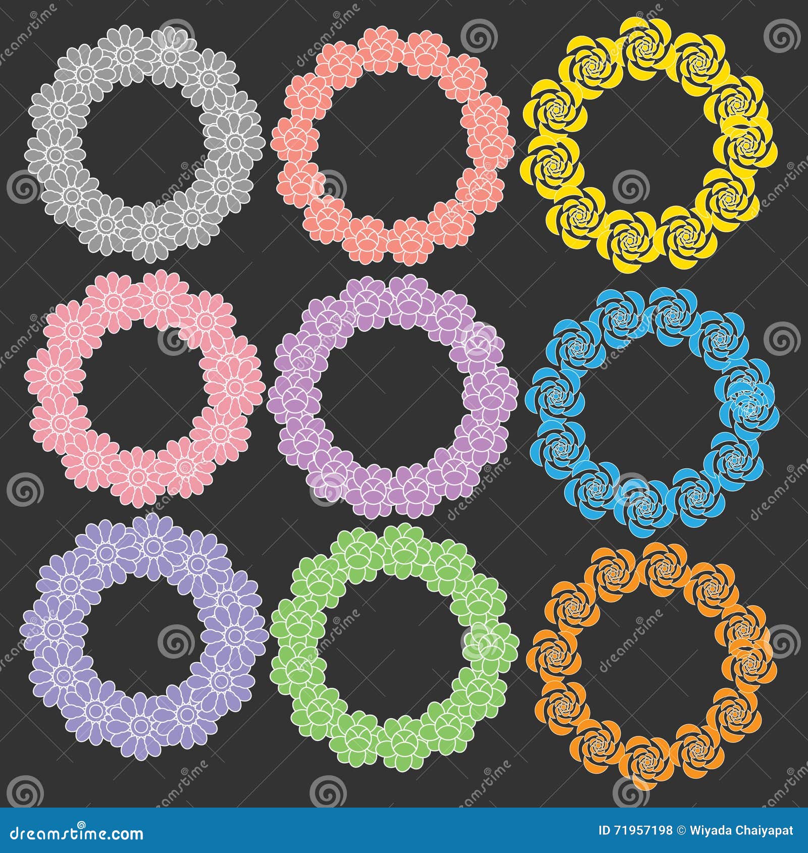 Círculo com flor ilustração stock. Ilustração de floral - 71957198